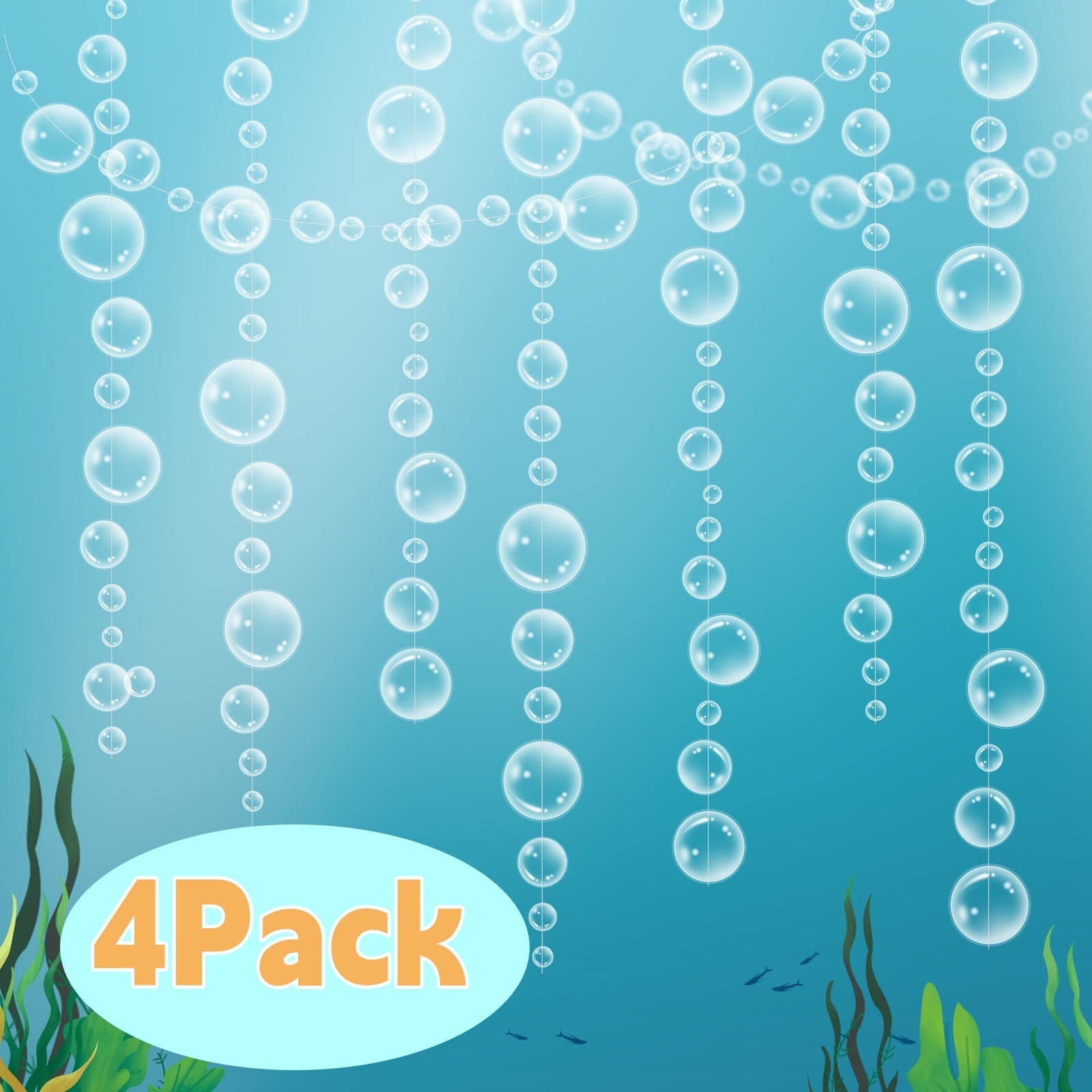 Kabuer Bubble Garland, 26.4ft Mermaid Party Decorations, Fake PVC Bubbles, Ocean Birthday Decor ...