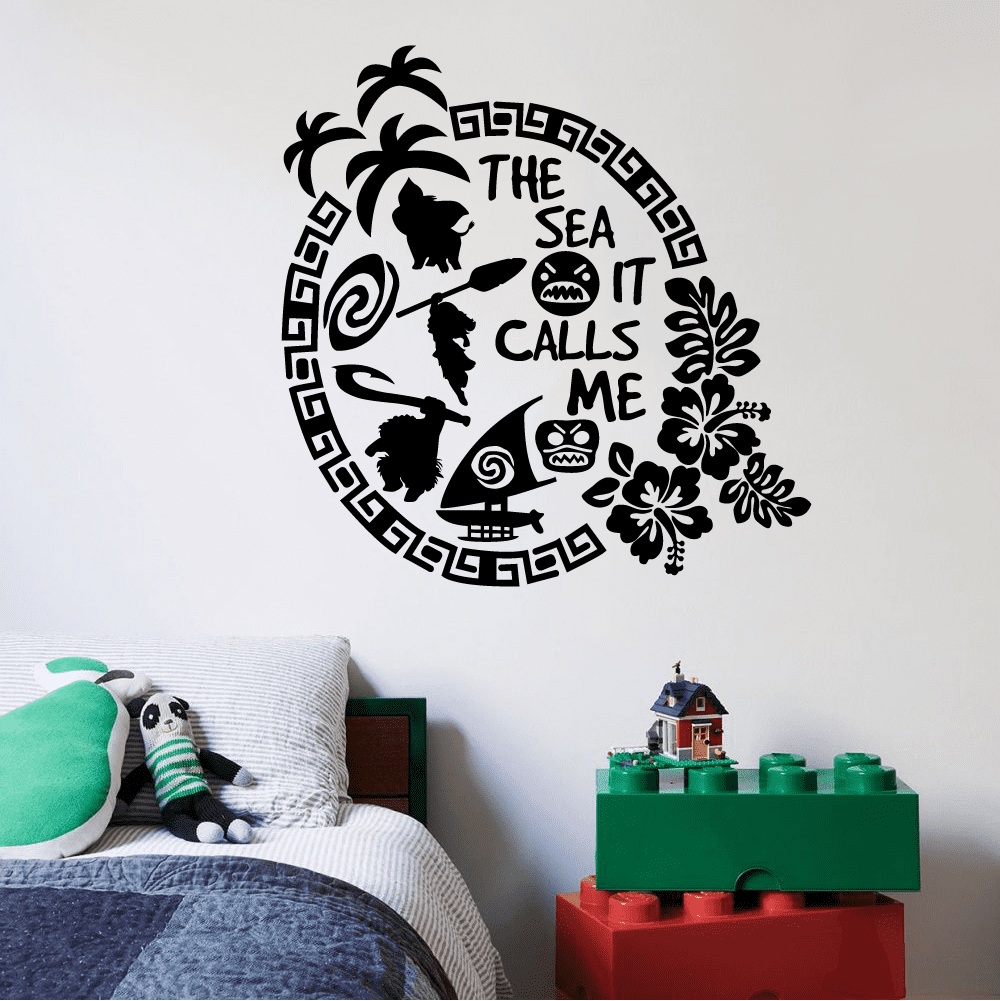 The Sea Calls Me Moana Quote Heart of Te Fiti Moana Silhouette Vinyl ...