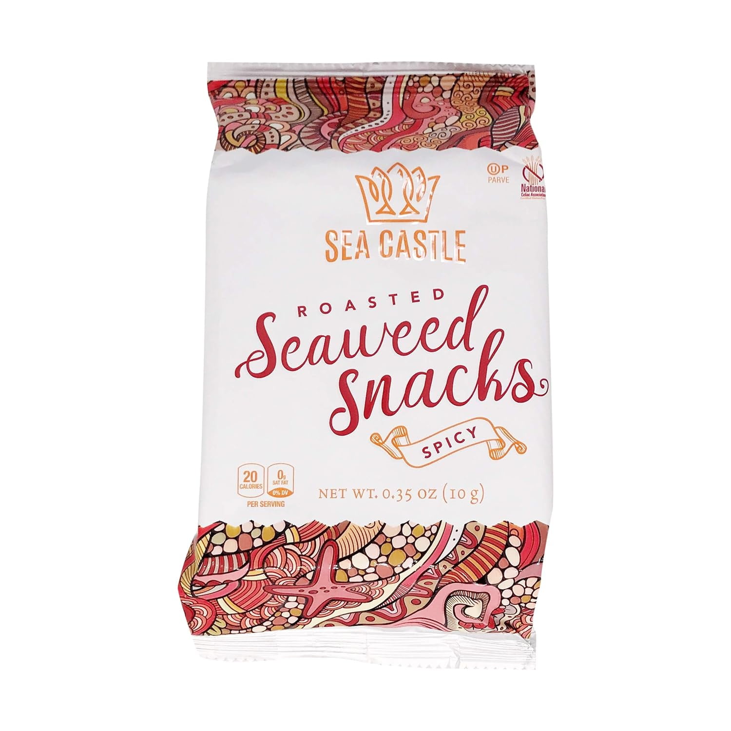 Sea Castle Roasted Spicy Seaweed 0.35 oz (Pack of 12) - Walmart.com