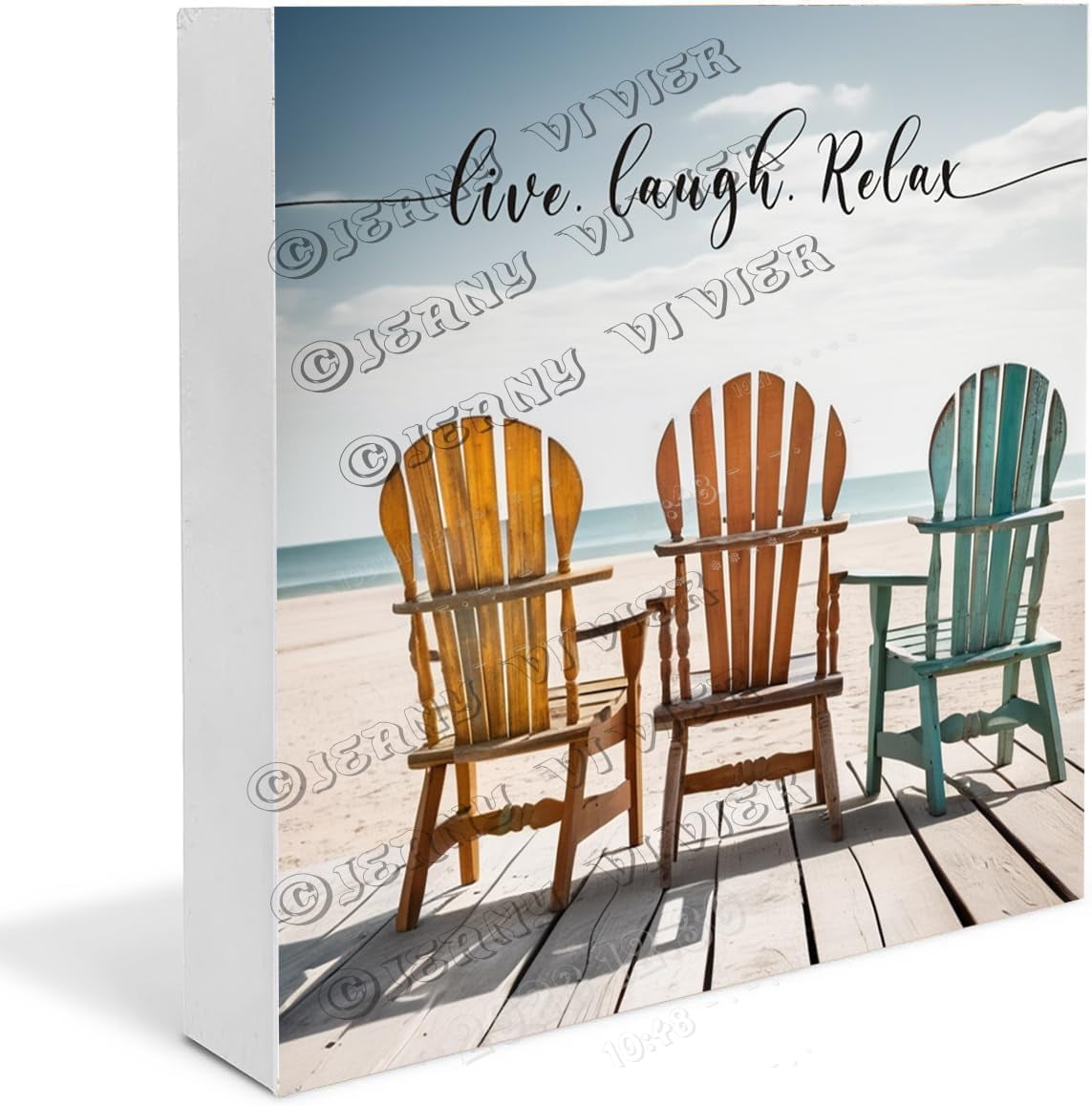 Sea Chair Live Laugh Relax Wooden Box Sign Funny Beach Themed Room ...