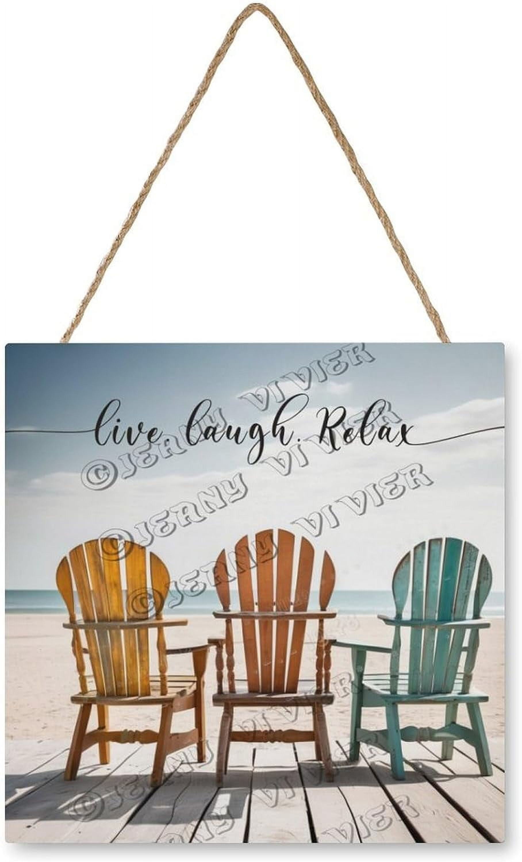 Sea Chair Live Love Relax Wooden Sign MDF Hanging Wood Plaques Beach ...