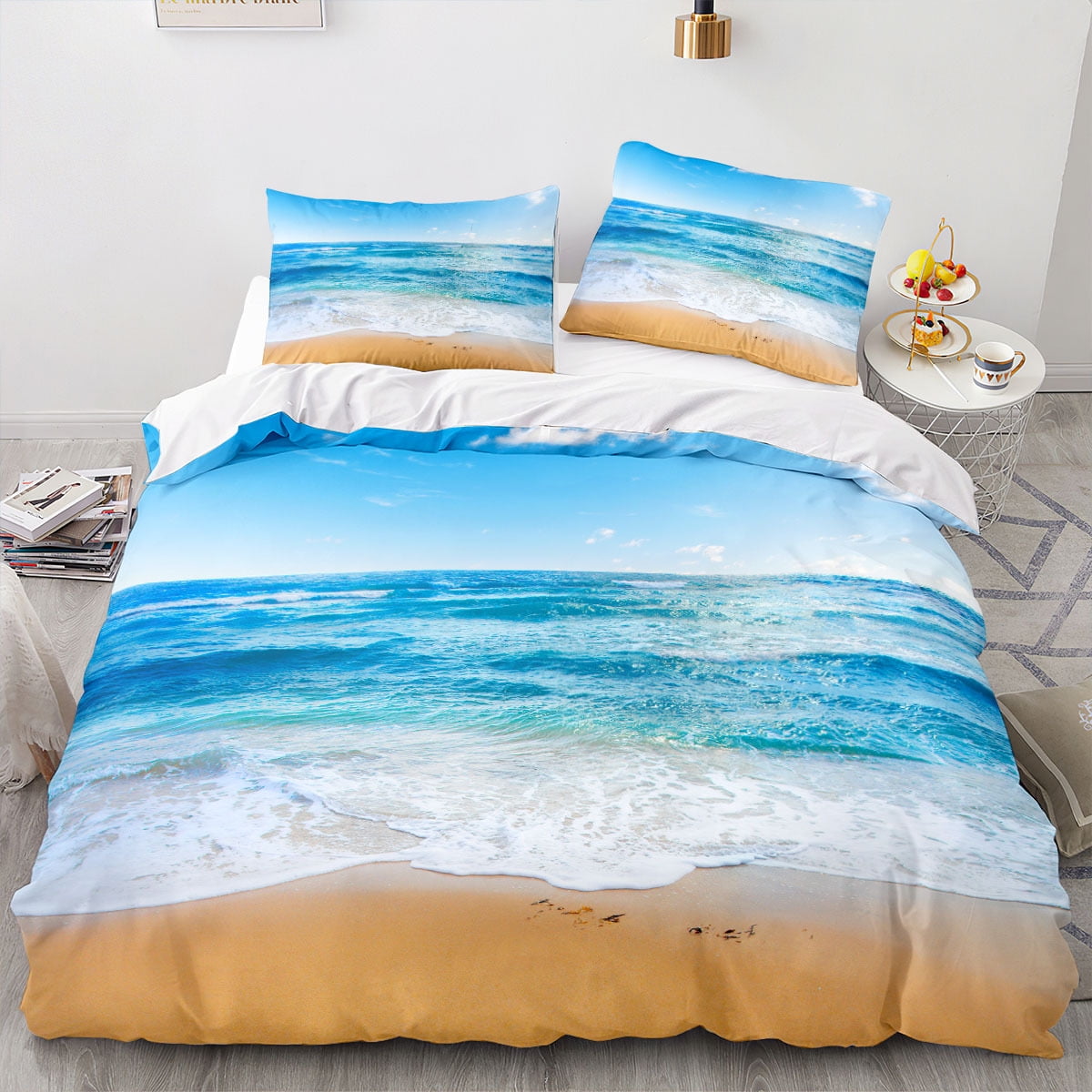 Sea Coastal Duvet Cover Sets for Men Women Girls,Ocean Beach Theme ...