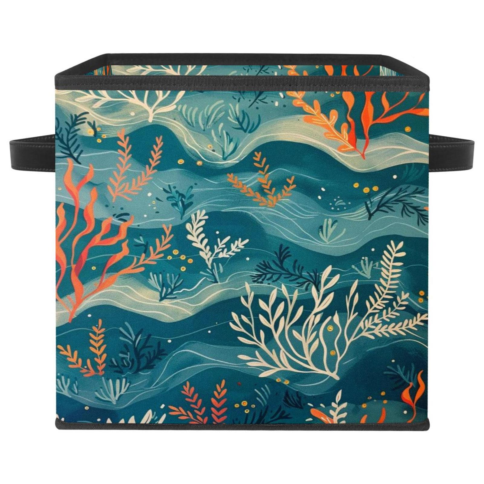 Sea Coral Print Storage Bins, Extra Large Closet Storage Cube for ...