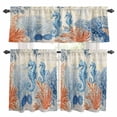 Sea Corals Seahorse Kitchen Curtains Set for Windows, Summer Beach Sea ...