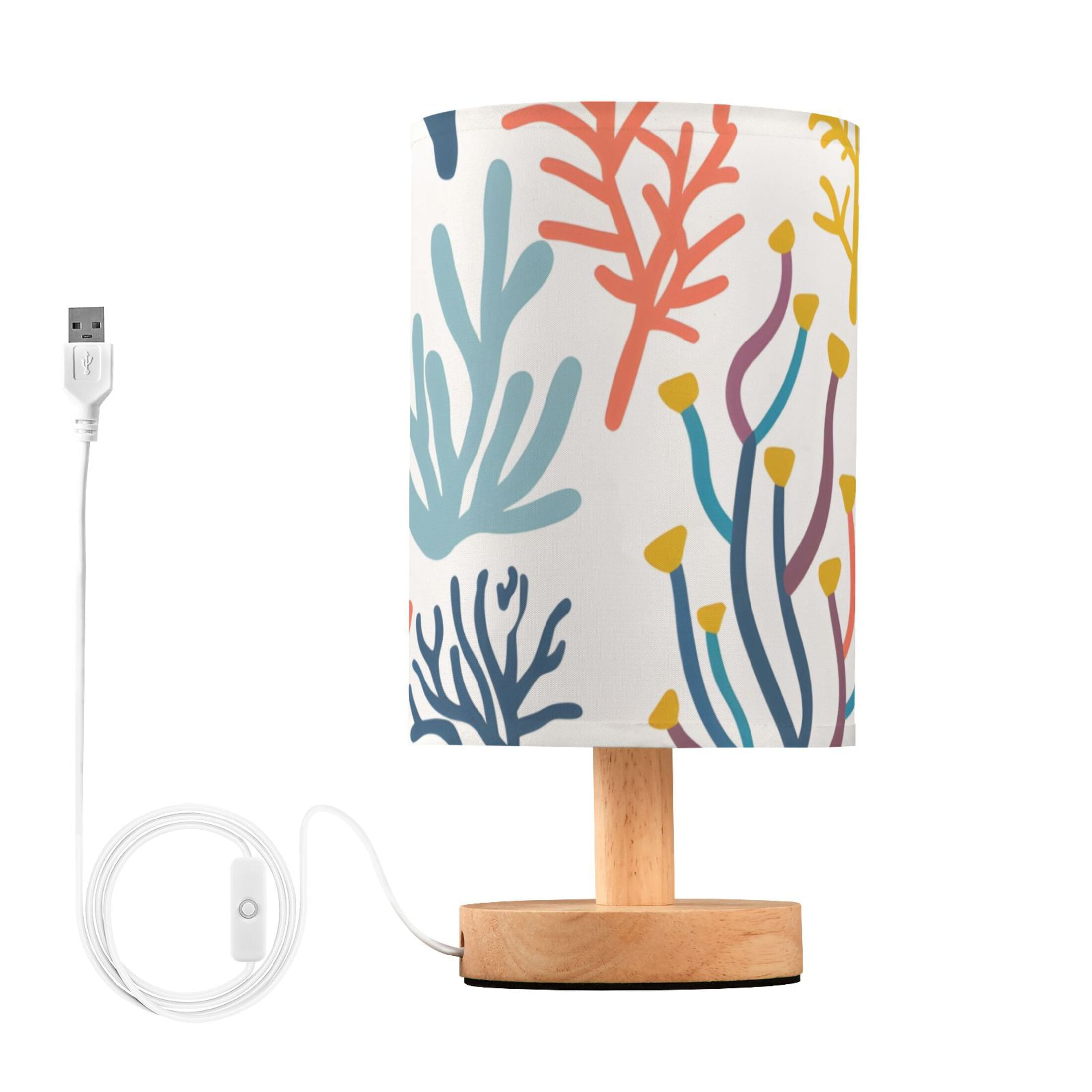 Sea Corals and Seaweed Bedside Desk Lamp LED Table Nightstand Lamps ...