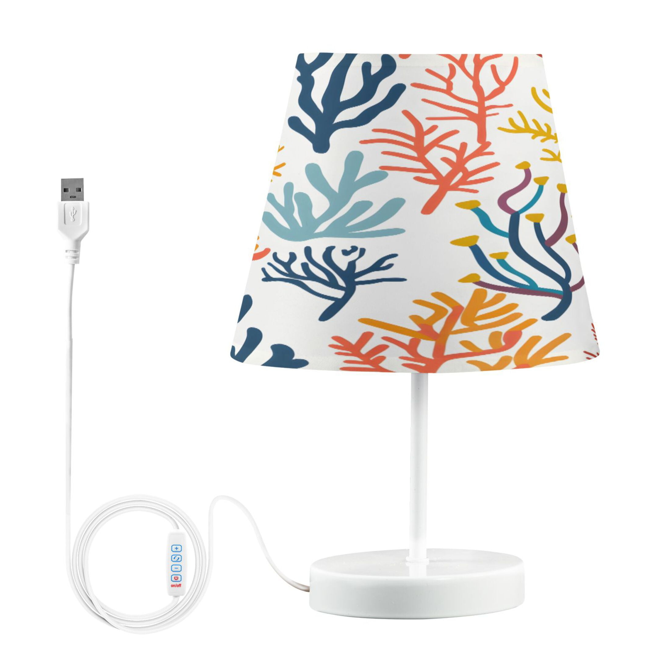 Sea Corals and Seaweed Desk Lamp LED Table Nightstand Lamps with 3 ...