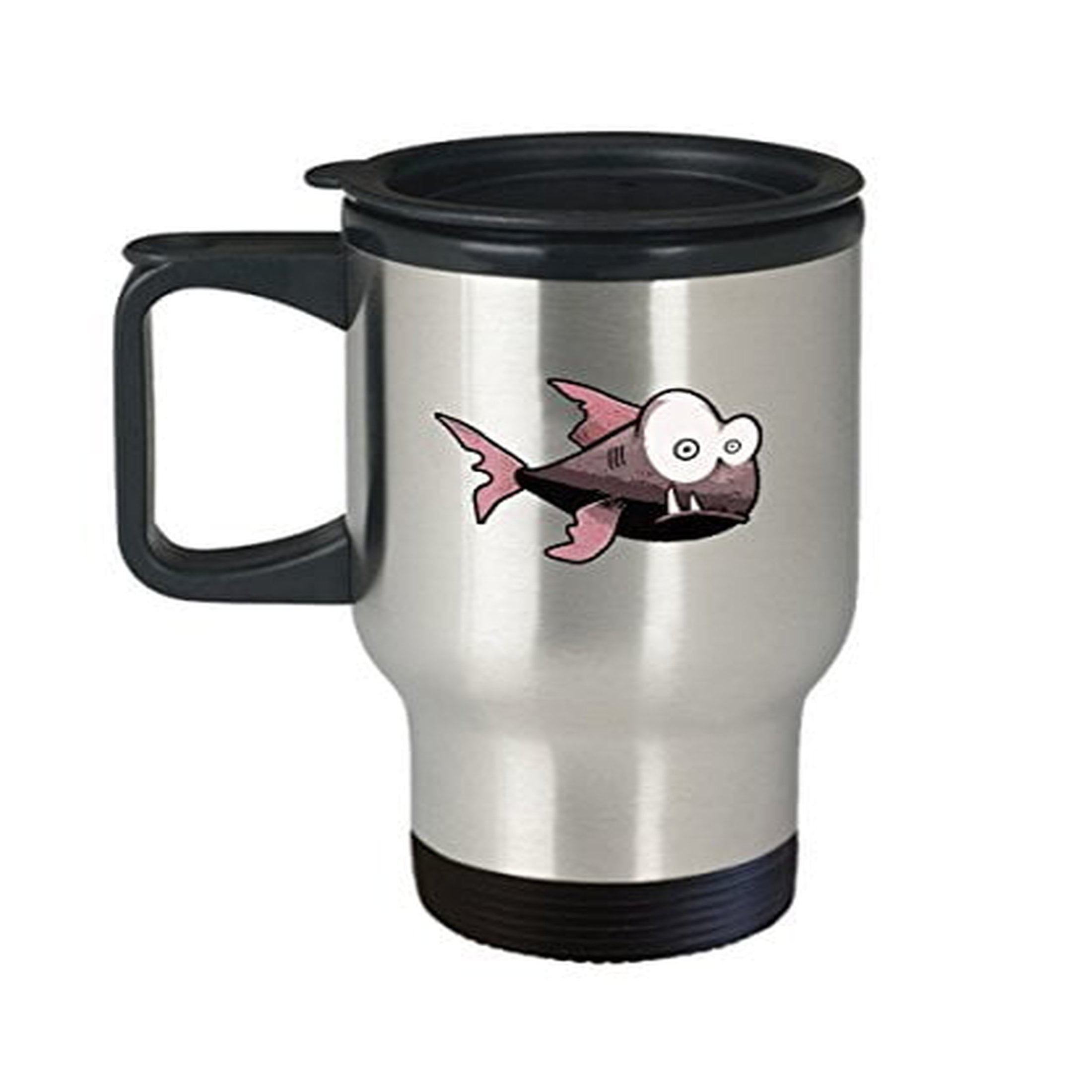 Piranha Sea Creature Coffee Mug - Scary Prank Gift - 14oz Stainless ...