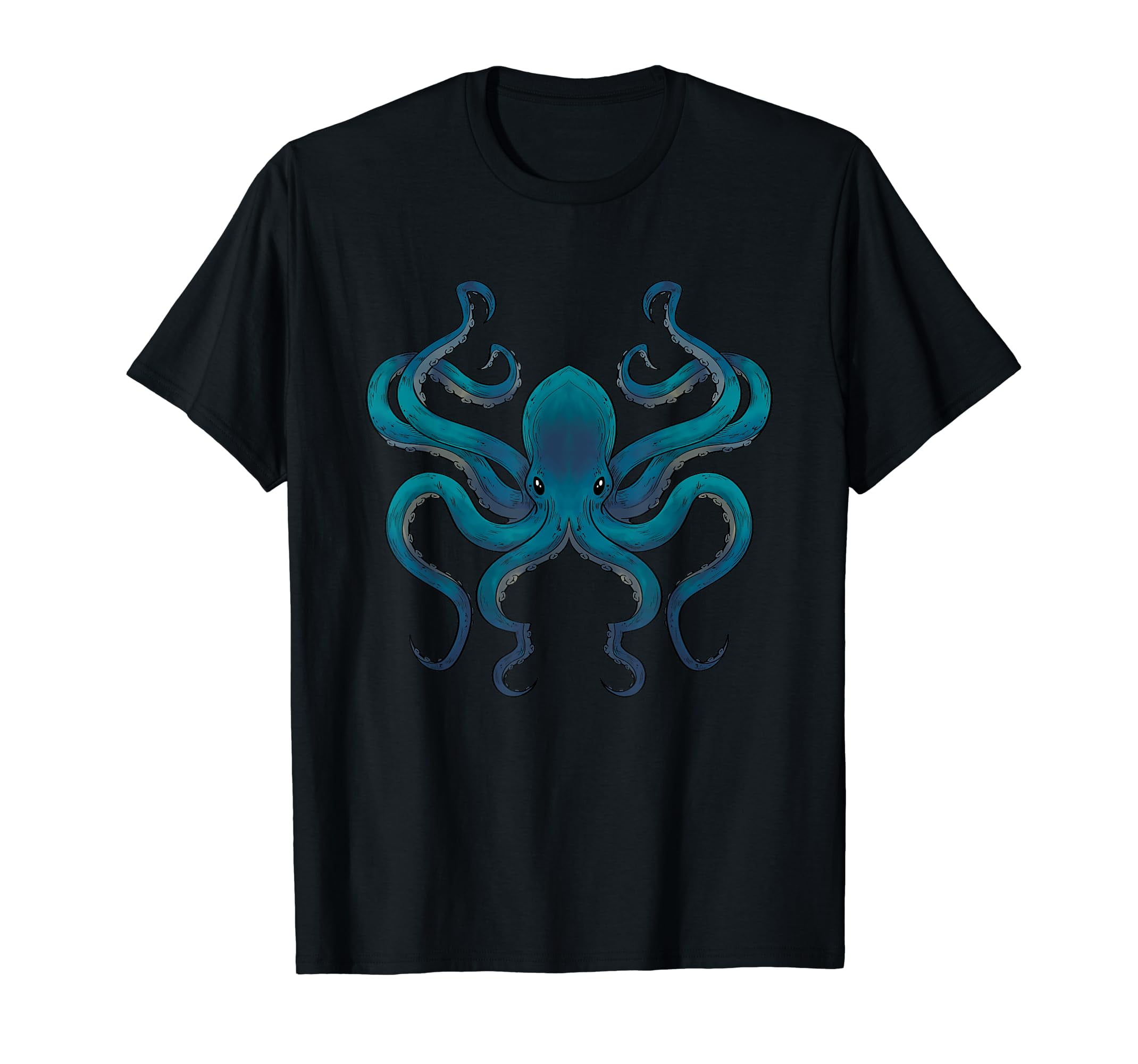 Sea Creature Octopus T-Shirt Black Tee - Walmart.com
