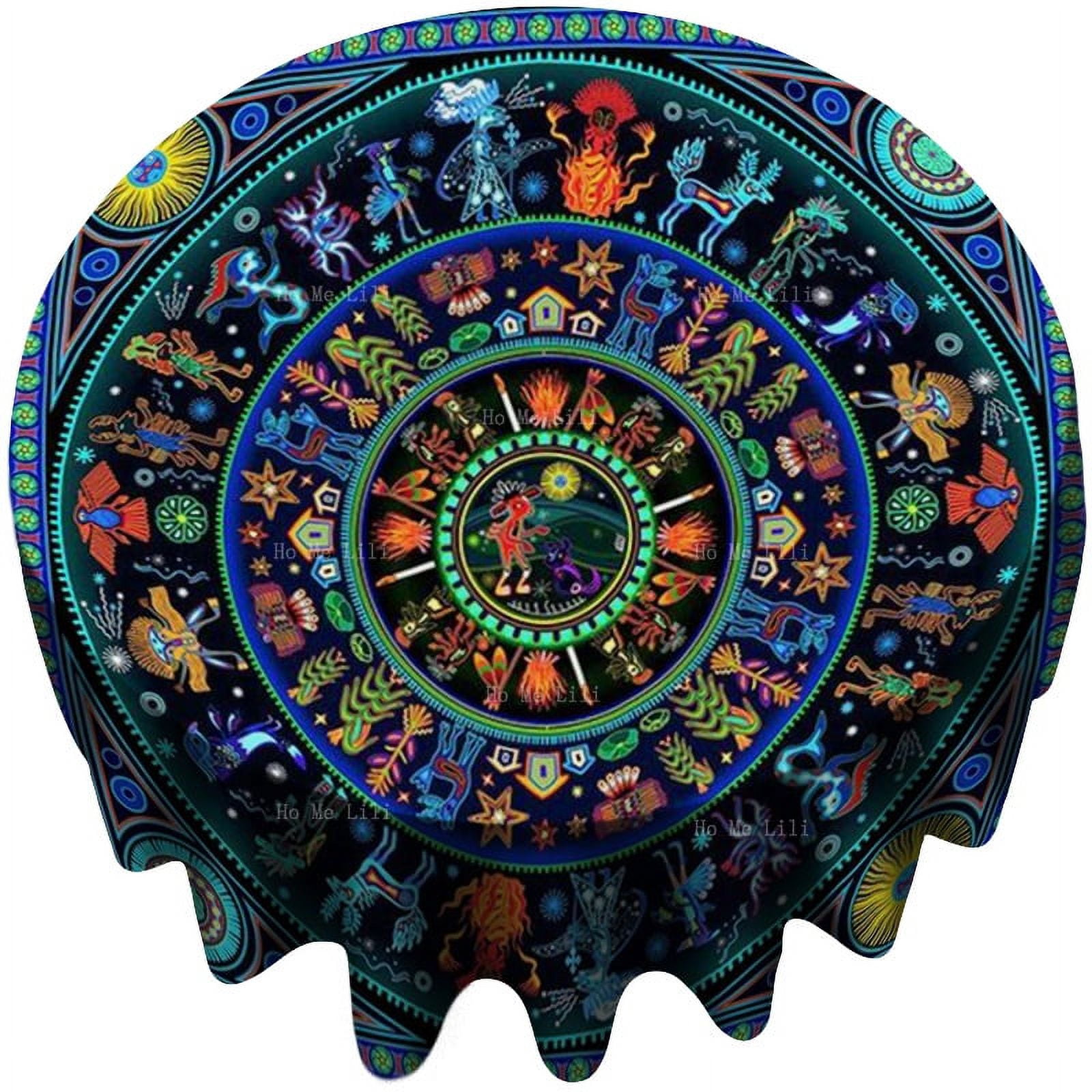 Sea Creatures And Fire Wood People In The Circle Tablecloth By Ho Me ...