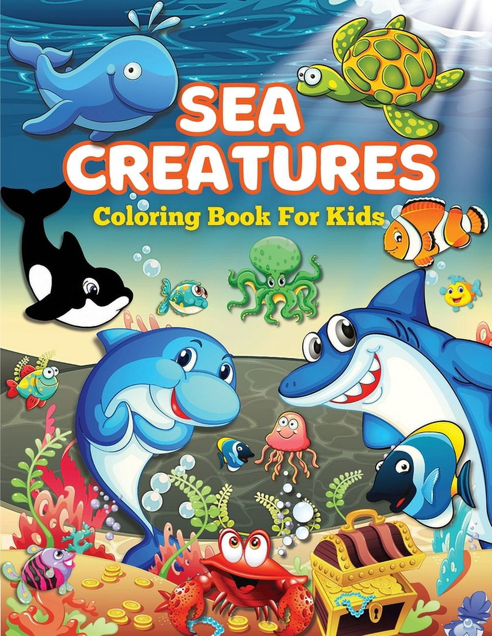 Sea Creatures Coloring Book for Kids : Sea Animals Coloring Book ...