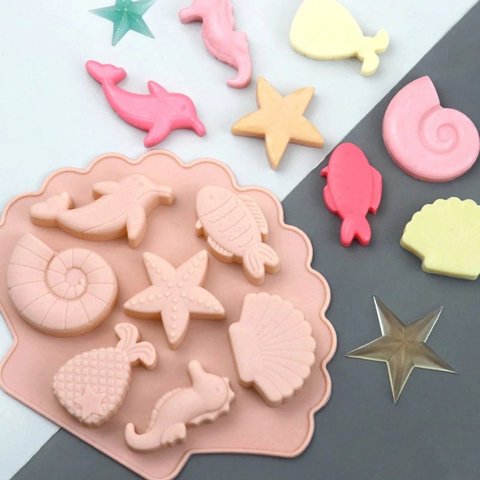 Sea Creatures Silicone Molder Fondant Baking Cake Chocolate Resin DIY ...