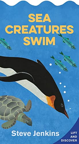 Pre-Owned Sea Creatures Swim Shaped Board Book with Lift-the-Flaps ...