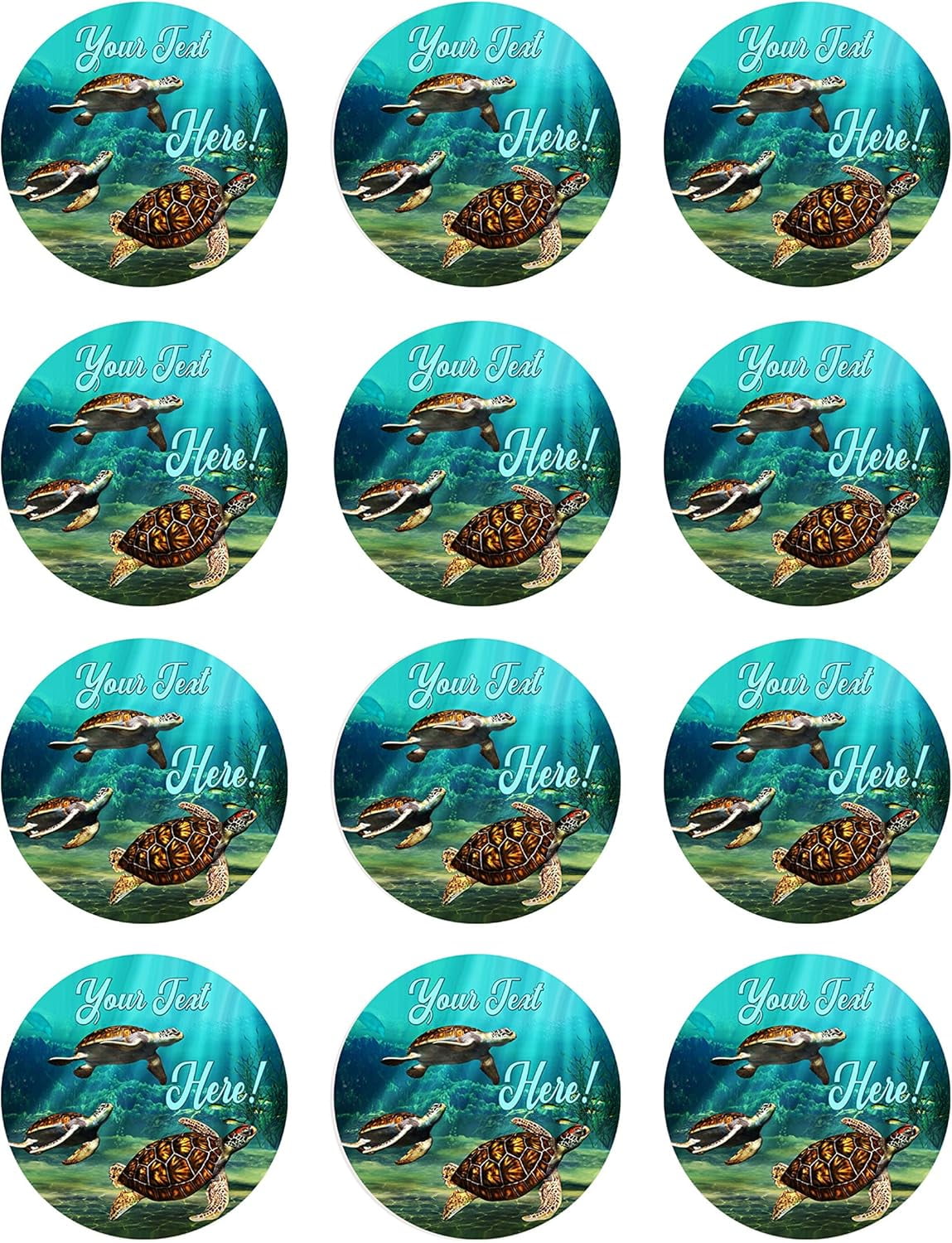 Sea - Cup Toppers - 2 inch cup (12 piecessheet), Multicolor - Walmart.com