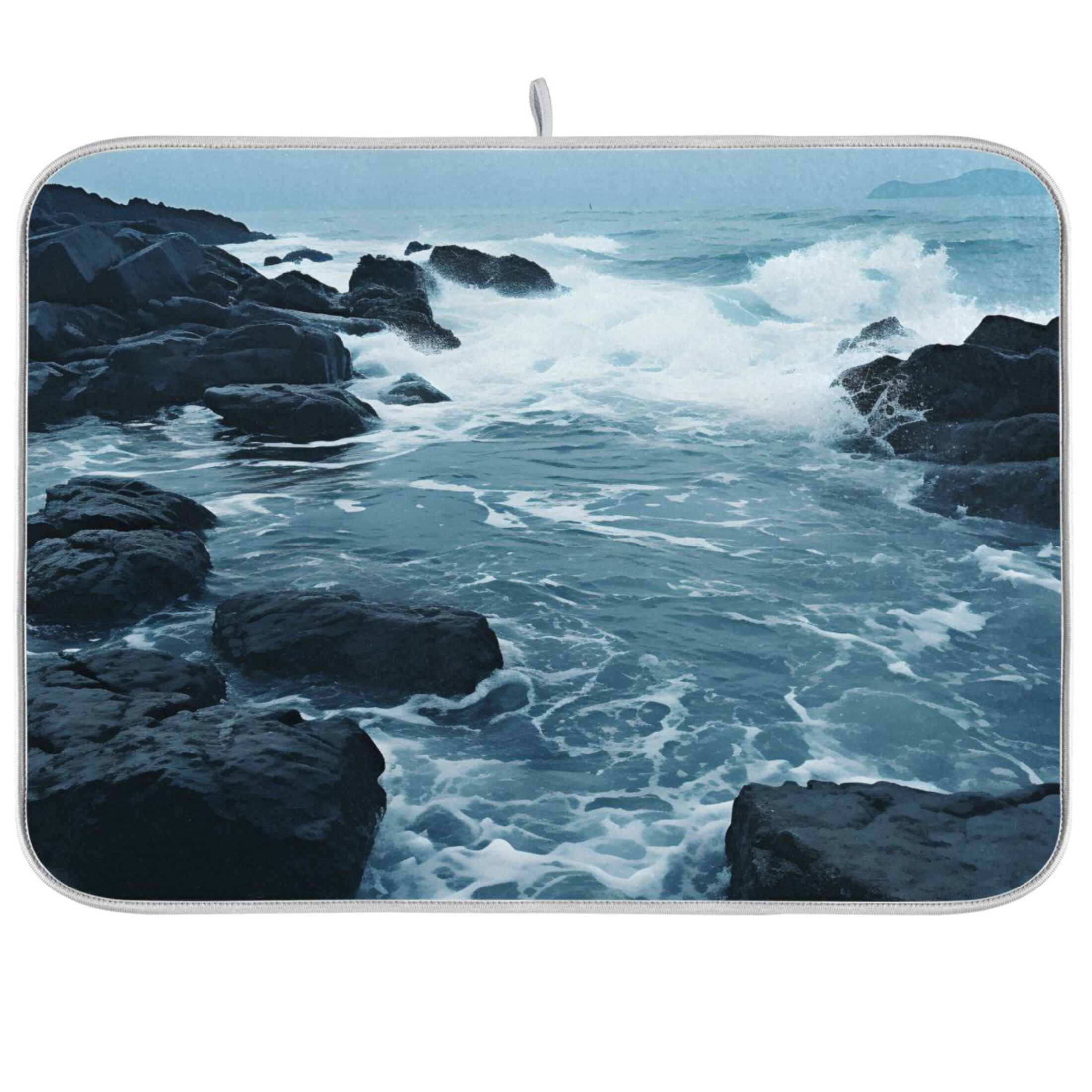 Sea Dish Drying Mat Microfiber Kitchen Pad Large Counter Absorbent Dish ...