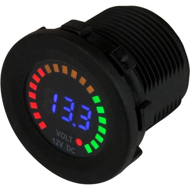 Sea-Dog 5-15V Round Voltage Meter DC with Rainbow Dial - Walmart.com