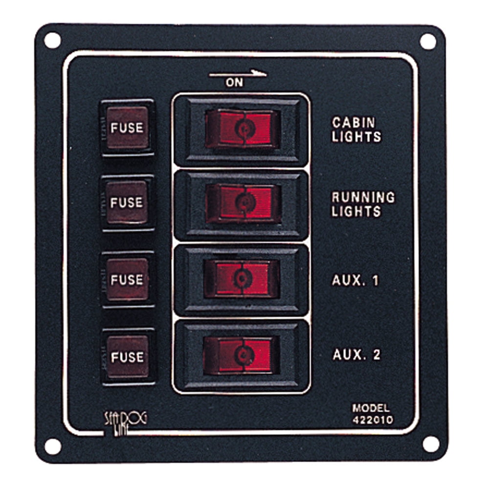 Sea Dog Aluminum Vertical Rocker Switch Panel, 4 Switch - Walmart.com