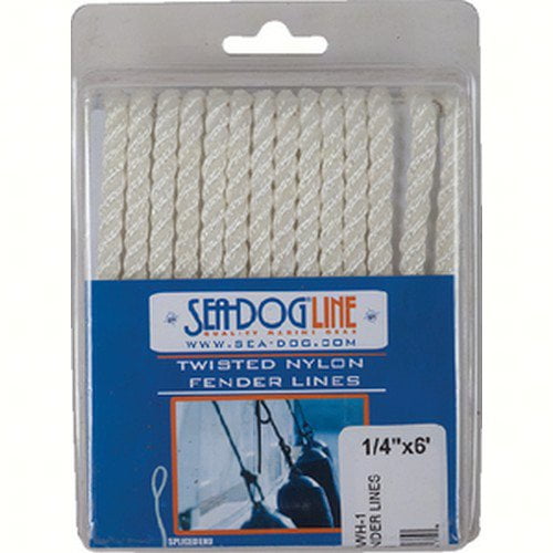 Sea-Dog Line 301106006WH-1 twist nyl fendline 1/4x6wht pr - Walmart.com