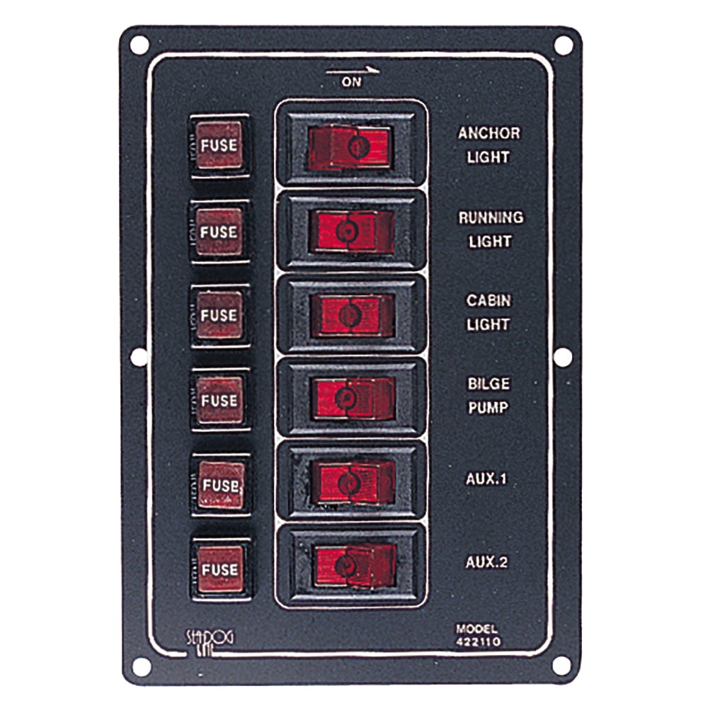 Sea-Dog Line Aluminum Vertical Rocker Switch Panel, 4 Switch - Walmart.com