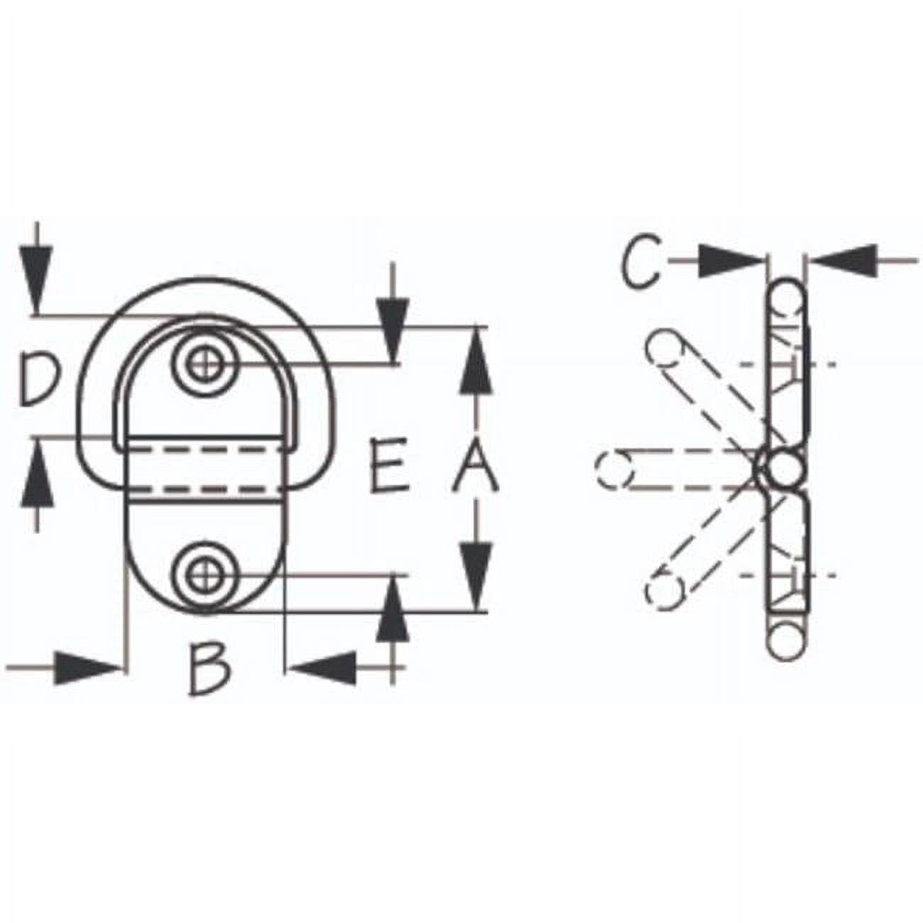 Sea Dog Marine 48615 2 Hole Stainless Steel Folding D-Ring for 3-048615 ...