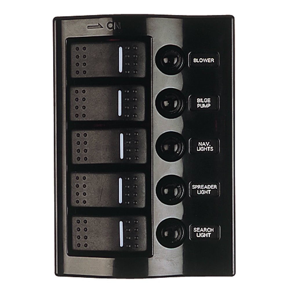 Sea Dog Wave Rocker Switch Breaker Panel, 5 Switch - Walmart.com