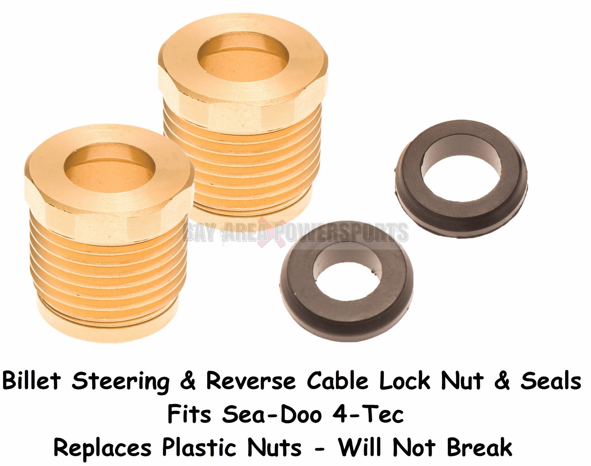 Sea Doo Reverse & Steering Cable Billet Lock Nut & Seal 02-10 4-Tec RXP ...