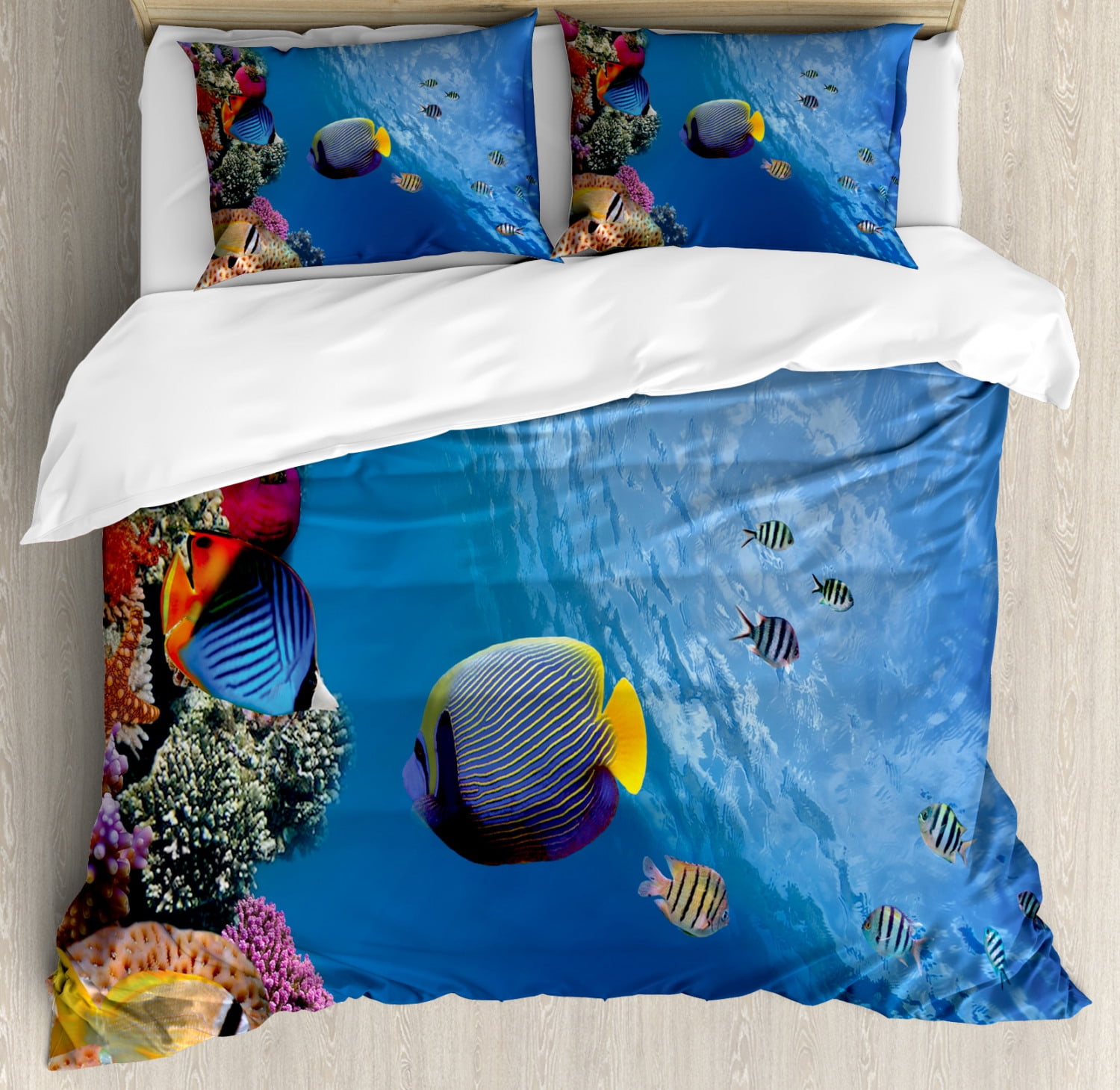 Under the Sea Duvet Cover Set King Size, Tropical Emperor Long Living ...
