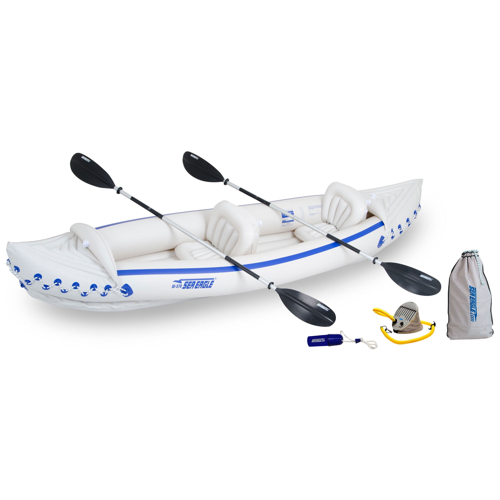 Sea Eagle 370 Deluxe Inflatable Tandem Sport Kayak Canoe for Adults ...