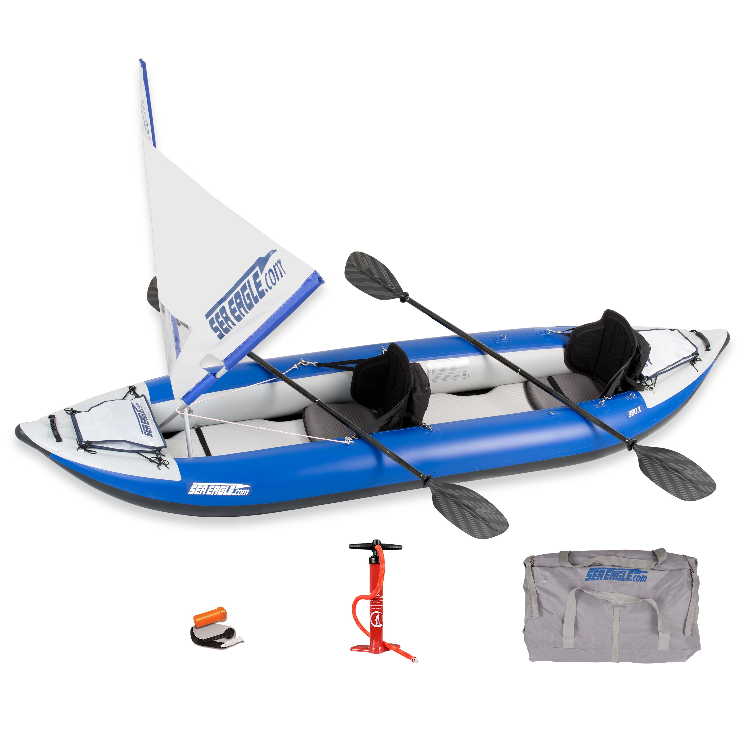 "Sea Eagle 380X 12'6"" Explorer Inflatable Kayak for Fishing, Touring ...
