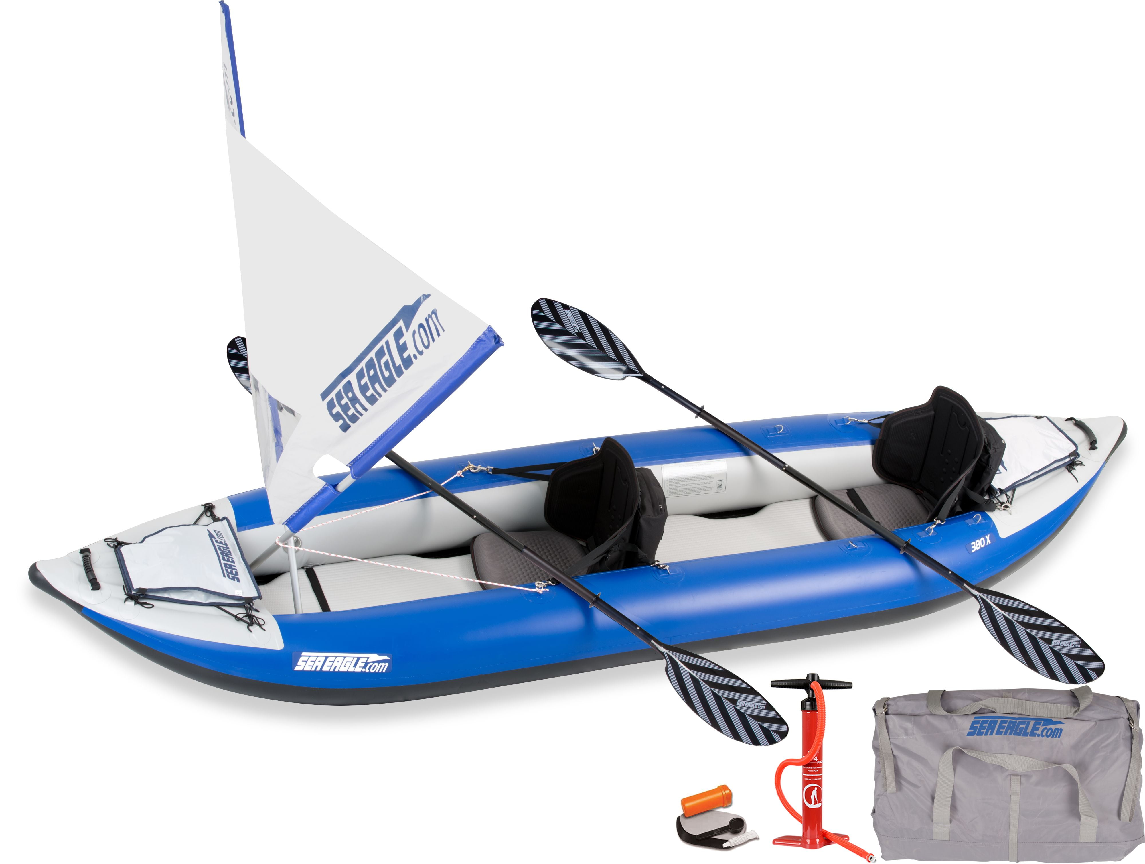 "Sea Eagle 380X 12'6"" Explorer Inflatable Kayak for Fishing, Touring ...