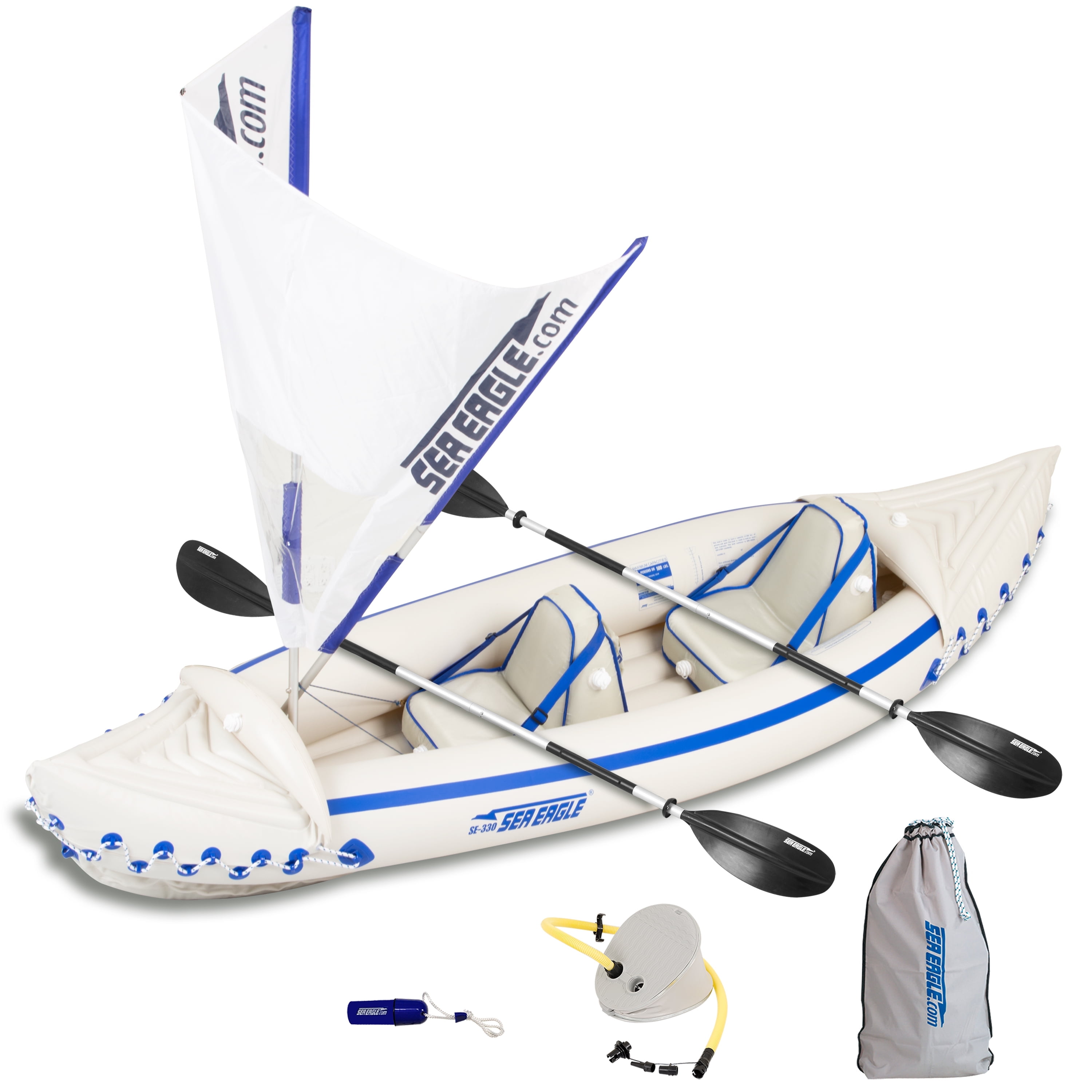 Sea Eagle SE330 Two Person Inflatable Sport Kayak Boat with Seats ...