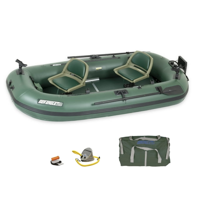 "Sea Eagle STS10 Frameless Inflatable Fishing Boat, 10'1"" Green, Pro ...
