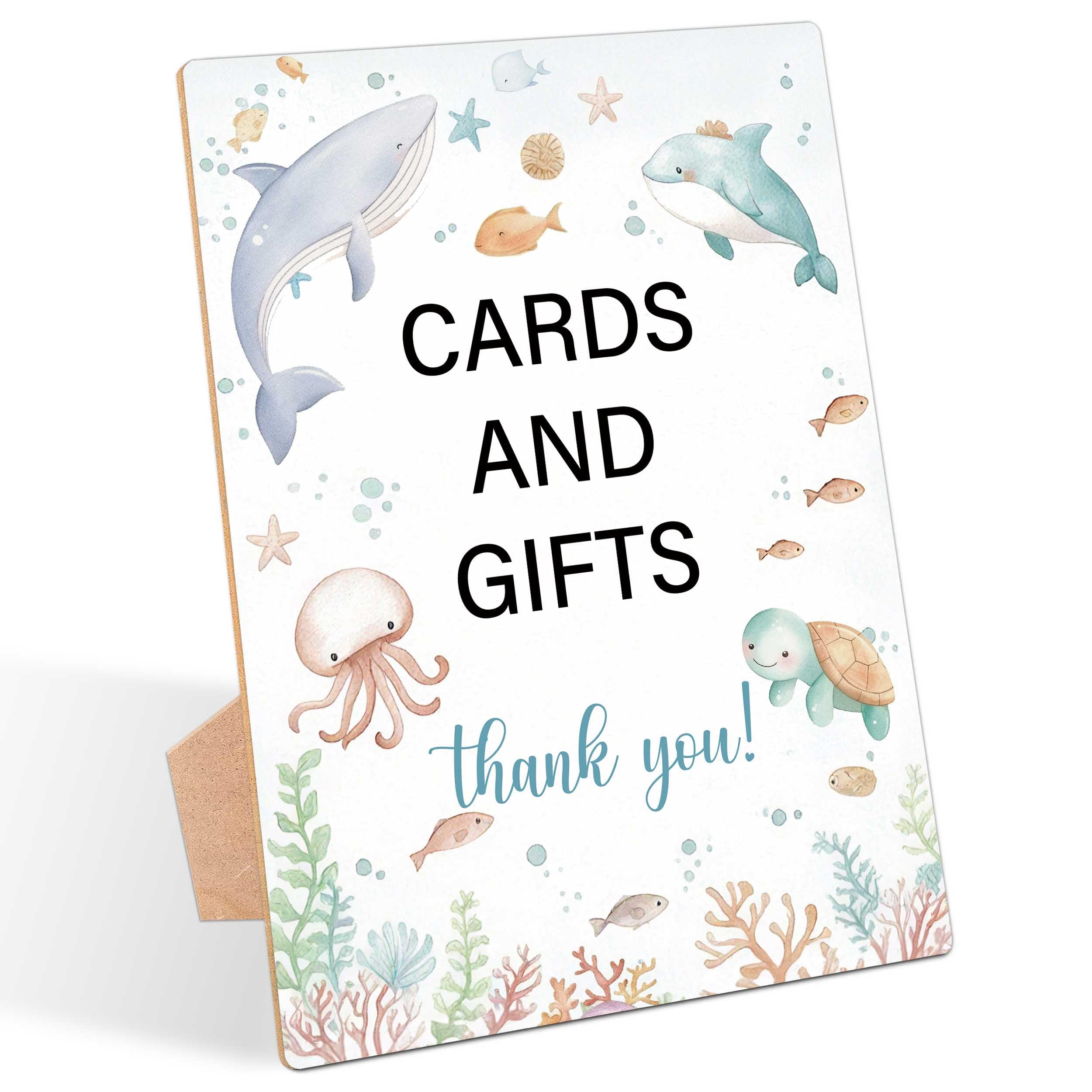 Under The Sea FEV6 Baby Shower Table Sign, Cards and Gifts Sign, Pack ...