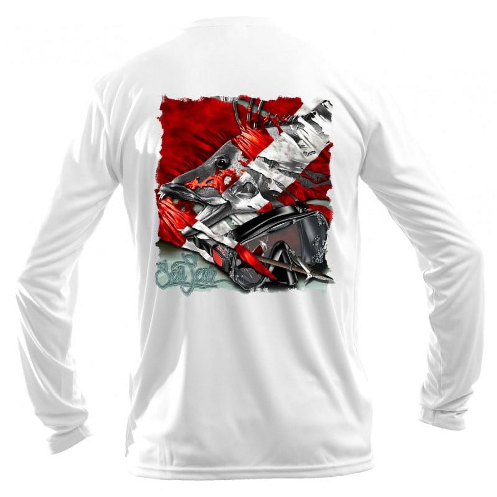 Sea Fear Men's 50+ UPF Long Sleeve Rash Guard Scuba Diving, Snorkeling ...