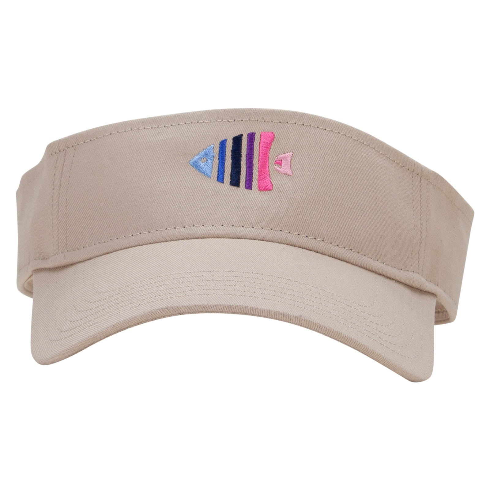 Sea Fish Embroidered Cotton Twill Sun Visor - Khaki OSFM - Walmart.com