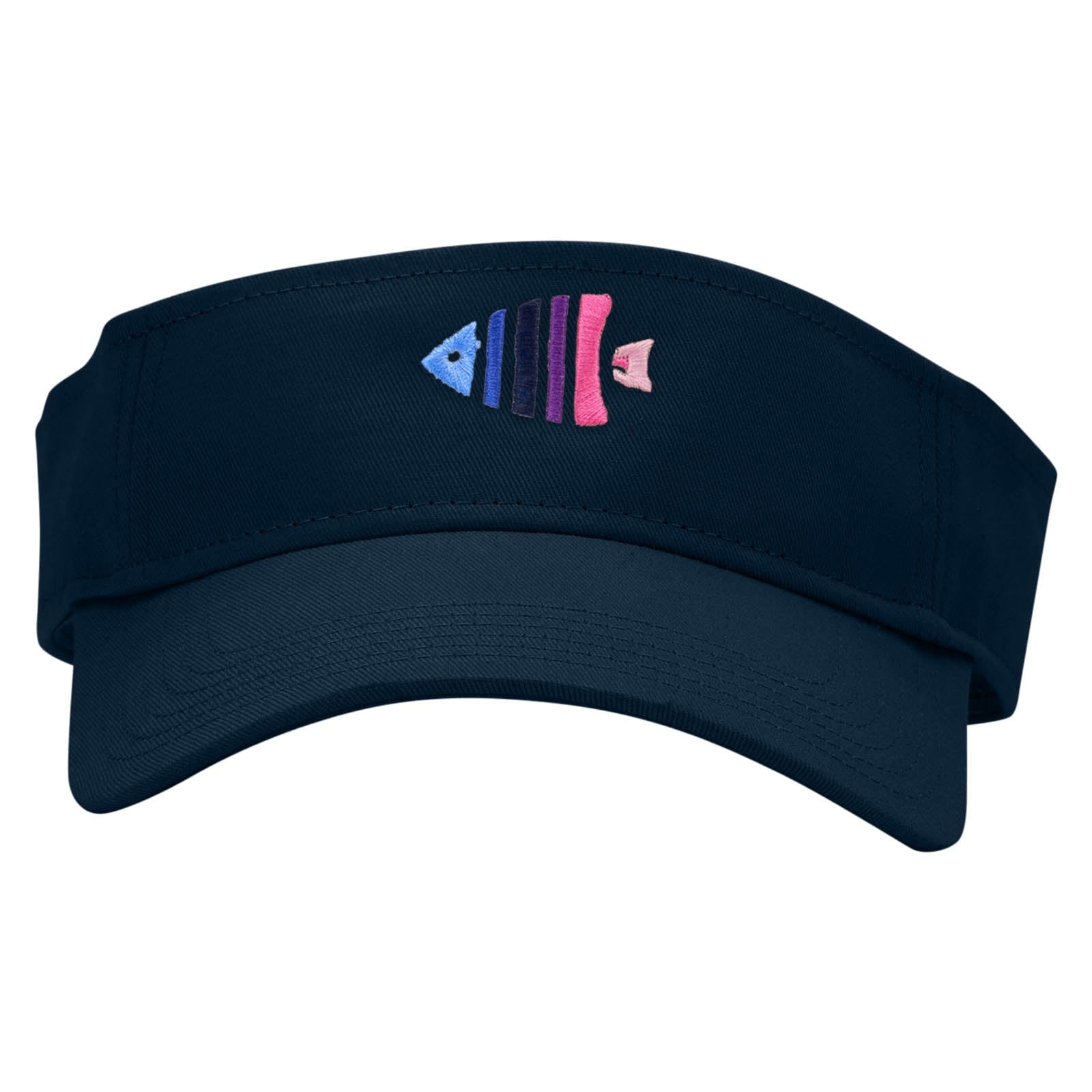 Sea Fish Embroidered Cotton Twill Sun Visor - Navy OSFM - Walmart.com