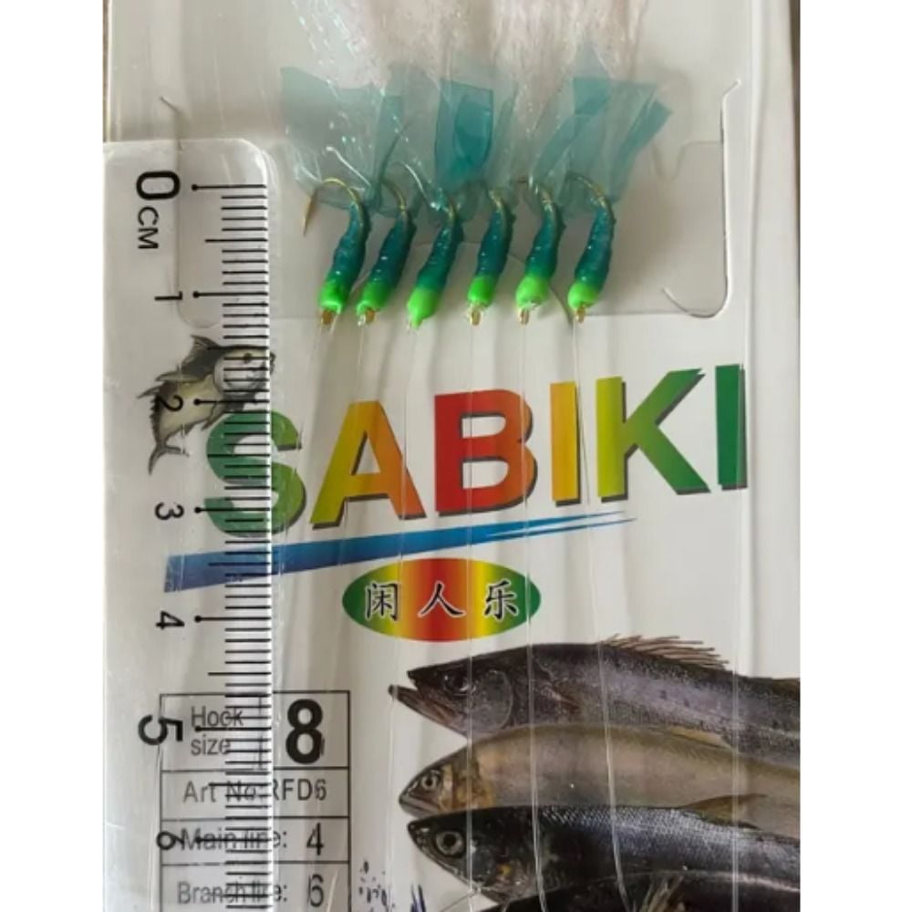 Sea Fishing Rigs Rubber Green Rubber Lures Lures Golden Sabiki Sea ...