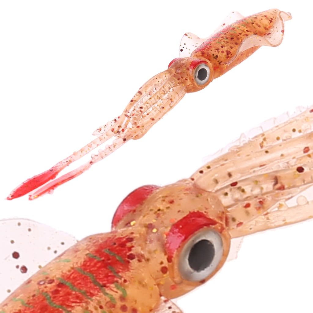 Sea Fishing Squid with Ear Thin Fin Soft Baits Fish-shaped Fake Lure ...