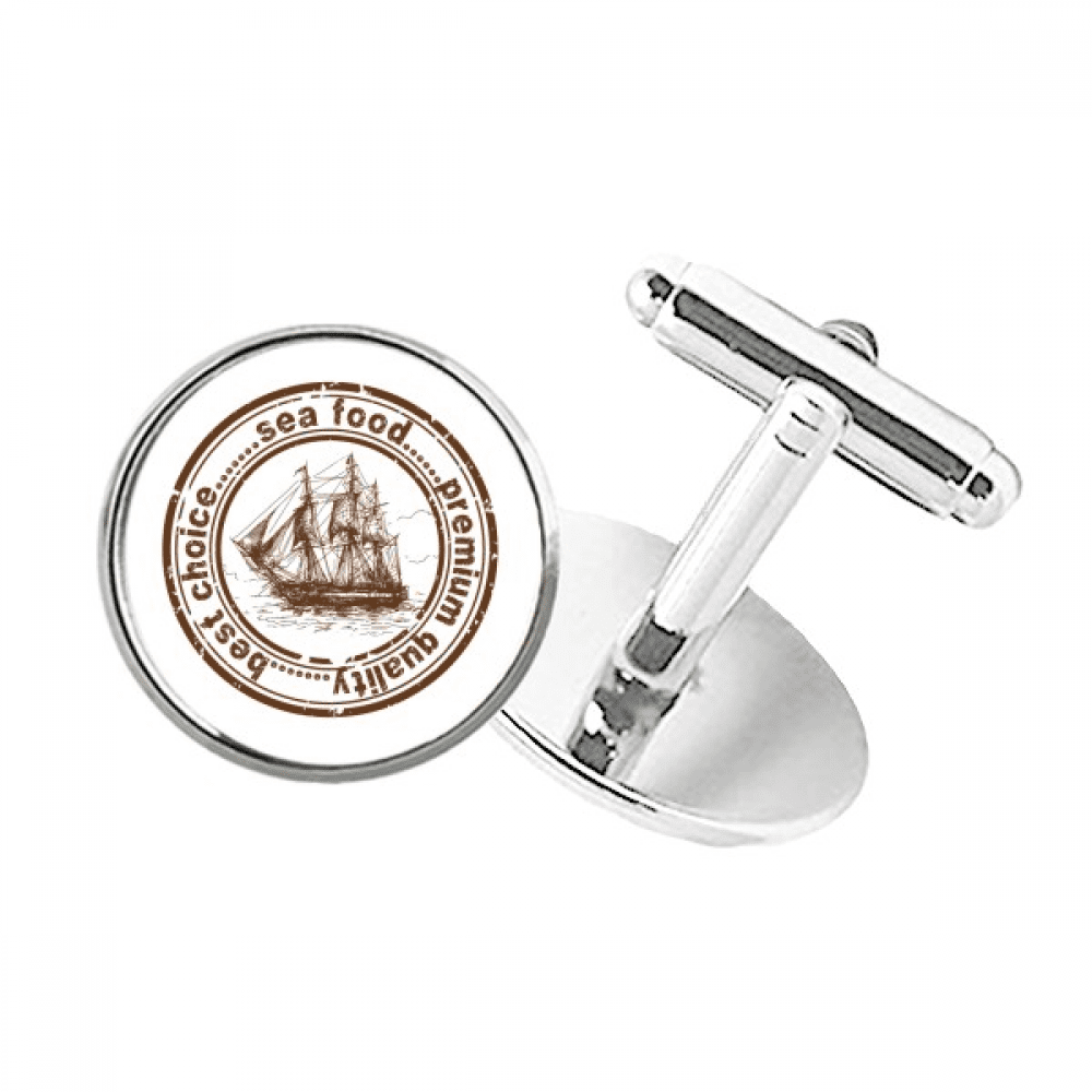Sea Food Boat Classic Country City Round Button Cuff Clip Stud ...