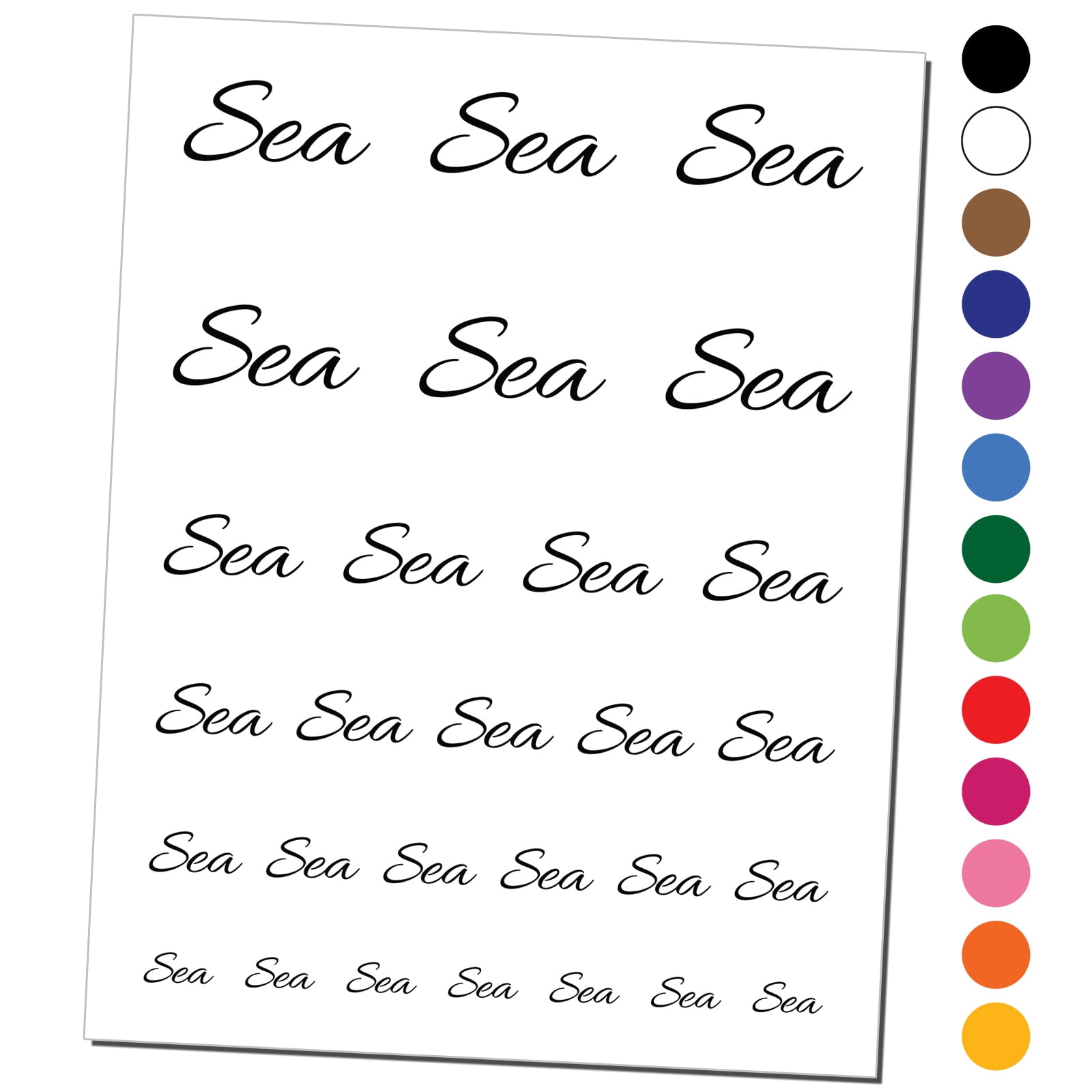 Sea Fun Text Water Resistant Temporary Tattoo Set Fake Body Art ...