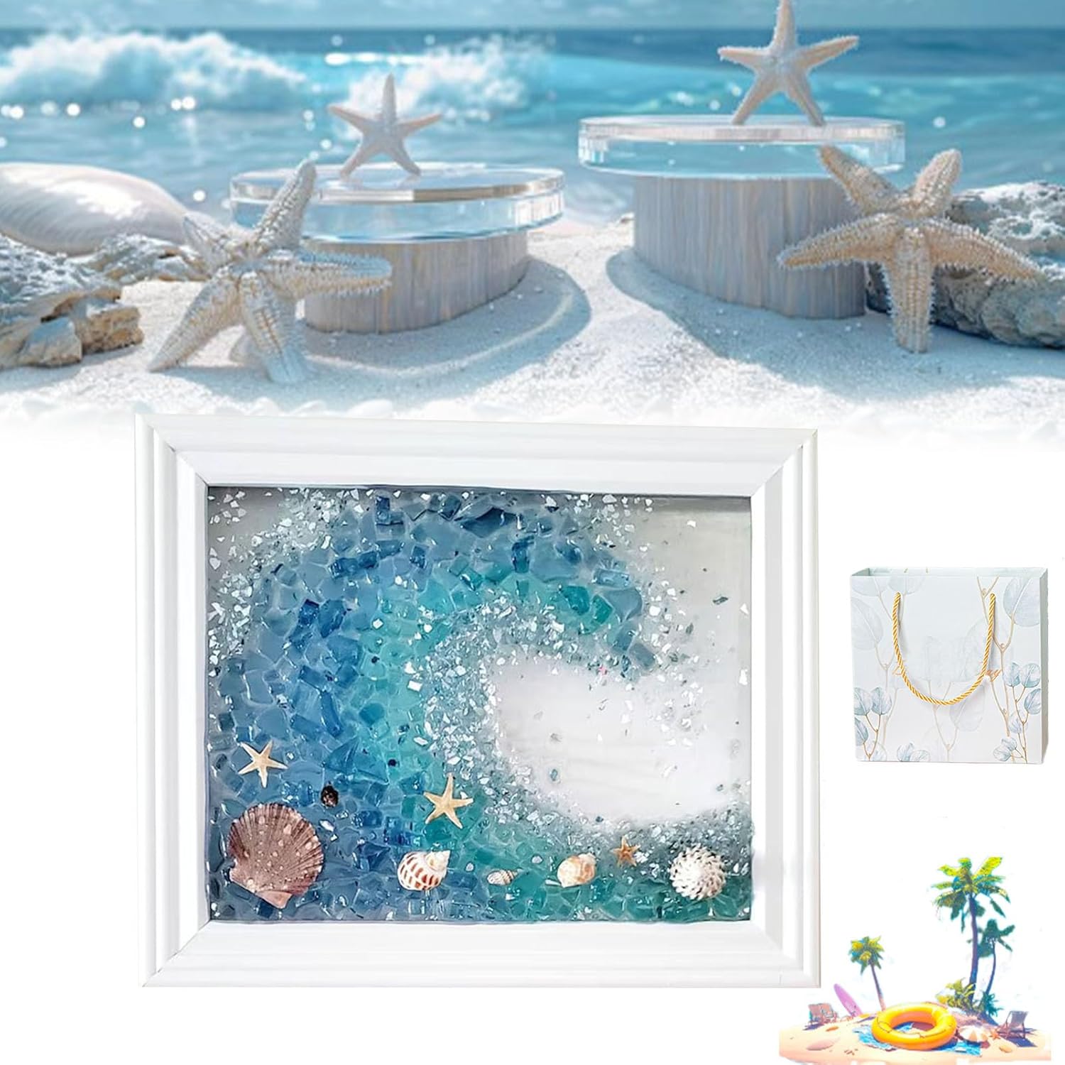 Sea Glass Art Kit, 2024 New Sea Glass Resin Art Kits for Adults, Sea ...