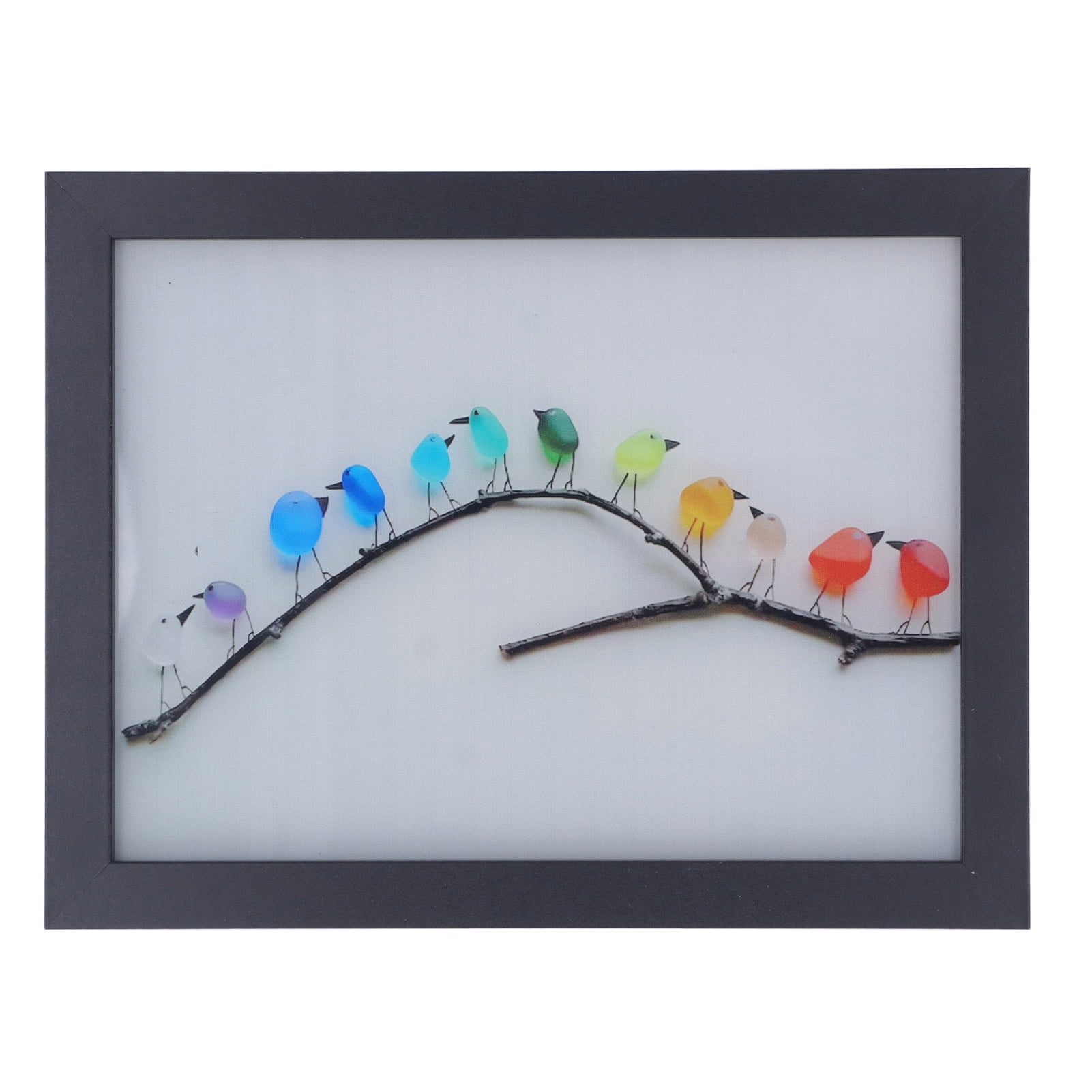 Sea Glass Birds Photo Frame 12 Birds Unique Wooden Frame DIY Artwork ...