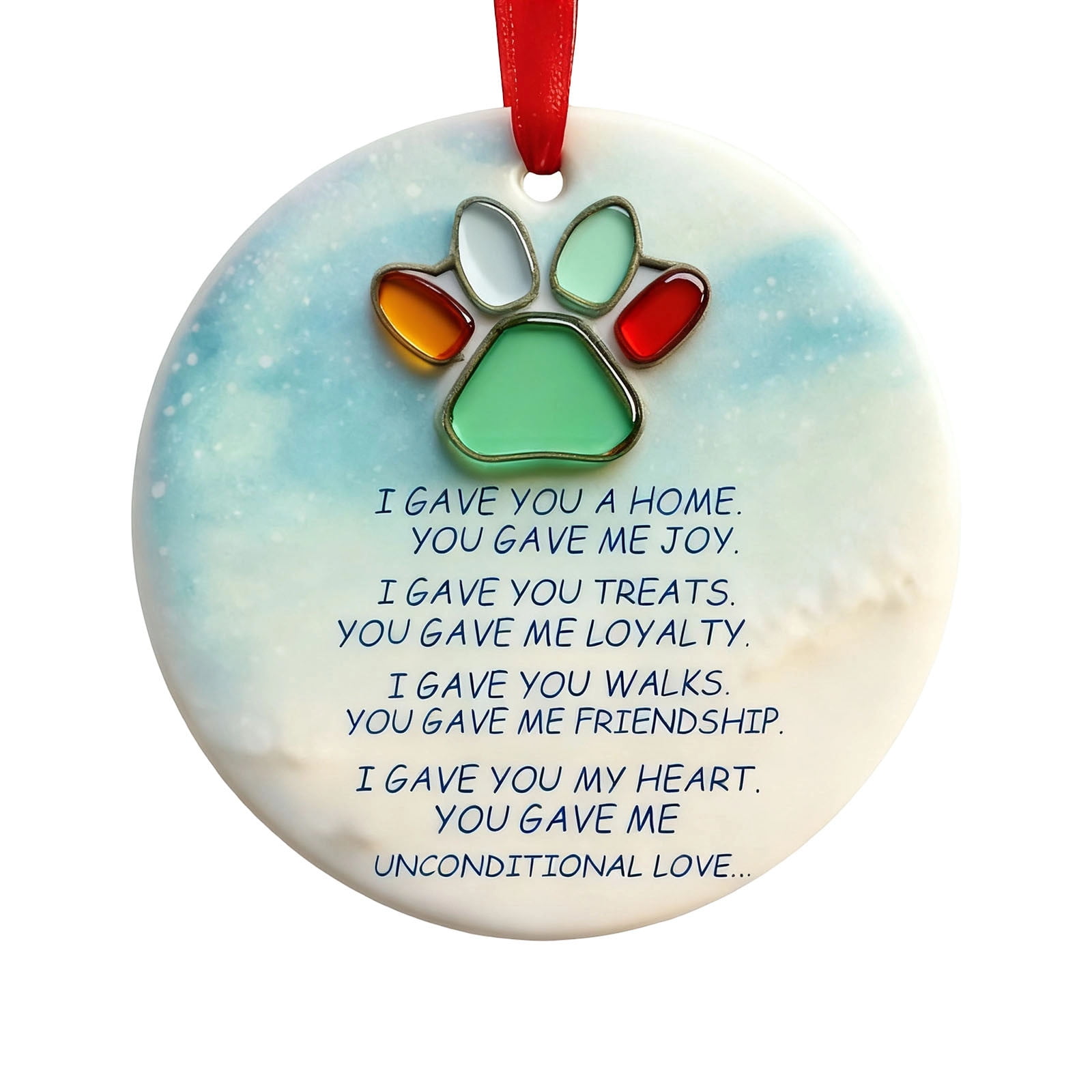 Sea Glass Christmas Ornament, Beach Decorations with Golden Frame ...