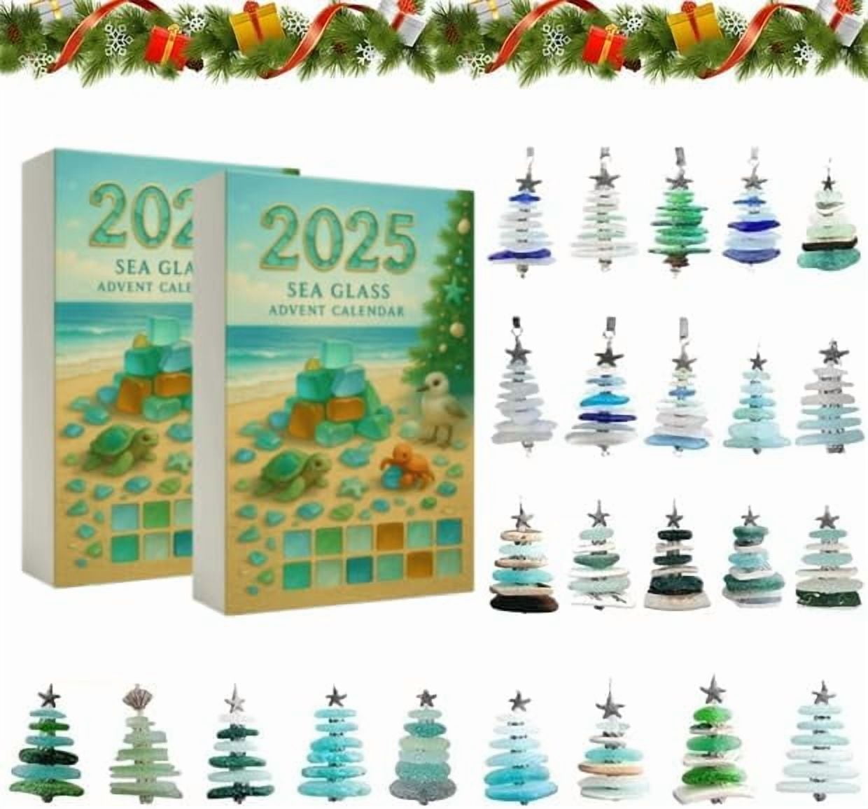 Sea Glass Christmas Tree Advent Calendar,24 Days Of Ocean Themed ...
