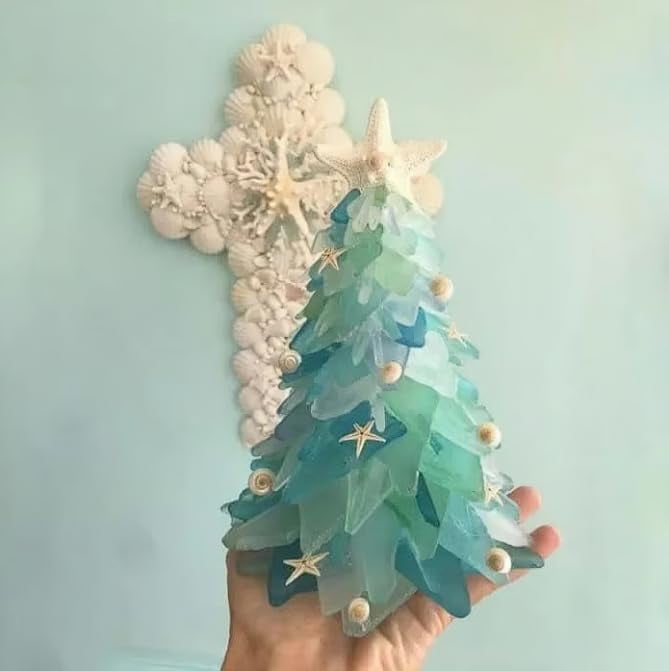 Sea Glass Christmas Tree - Handcrafted Mini Christmas Trees, Table ...