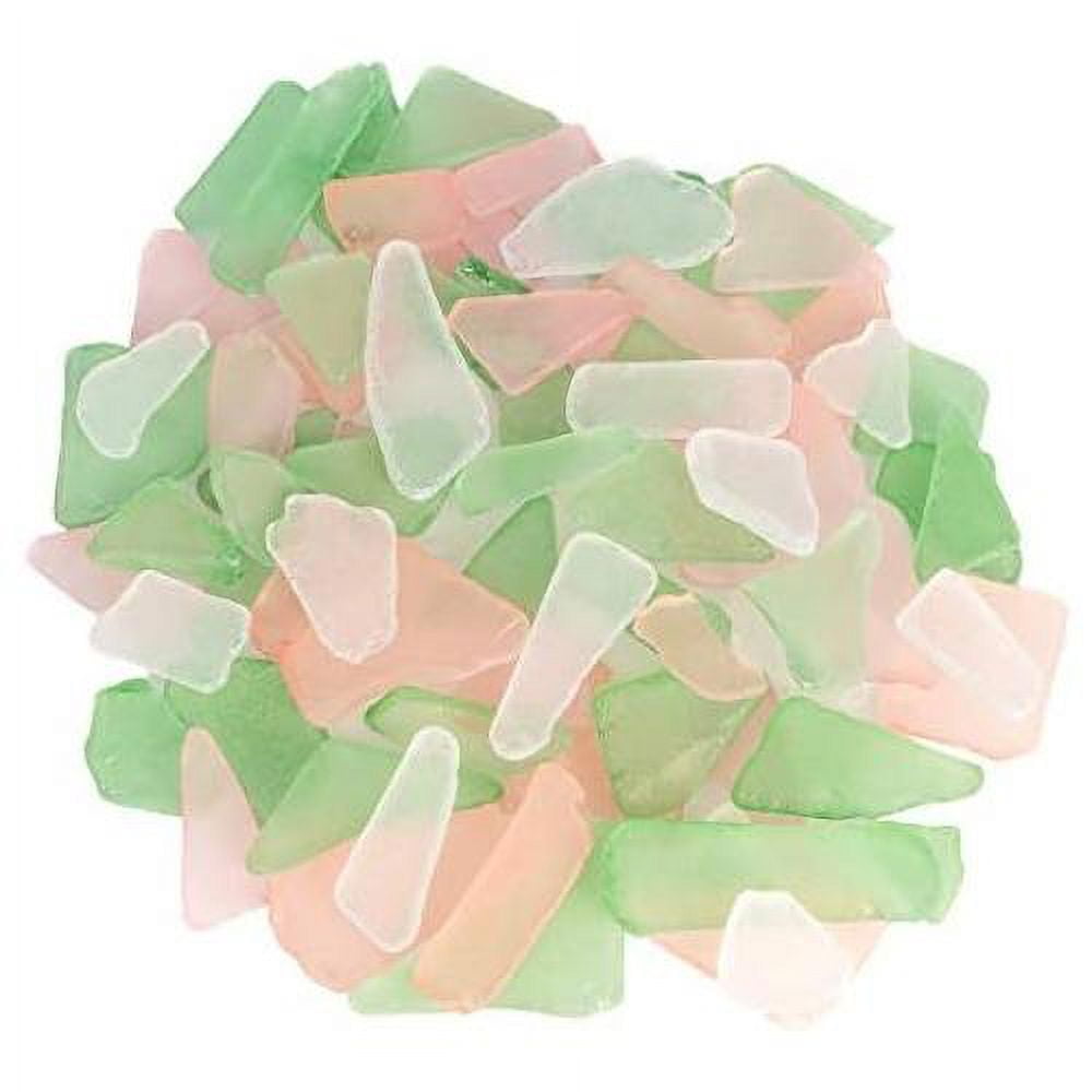 Sea Glass Craft Beach Glass Craft Green And White Sea Glass Décor Sea Glass Vase Filler