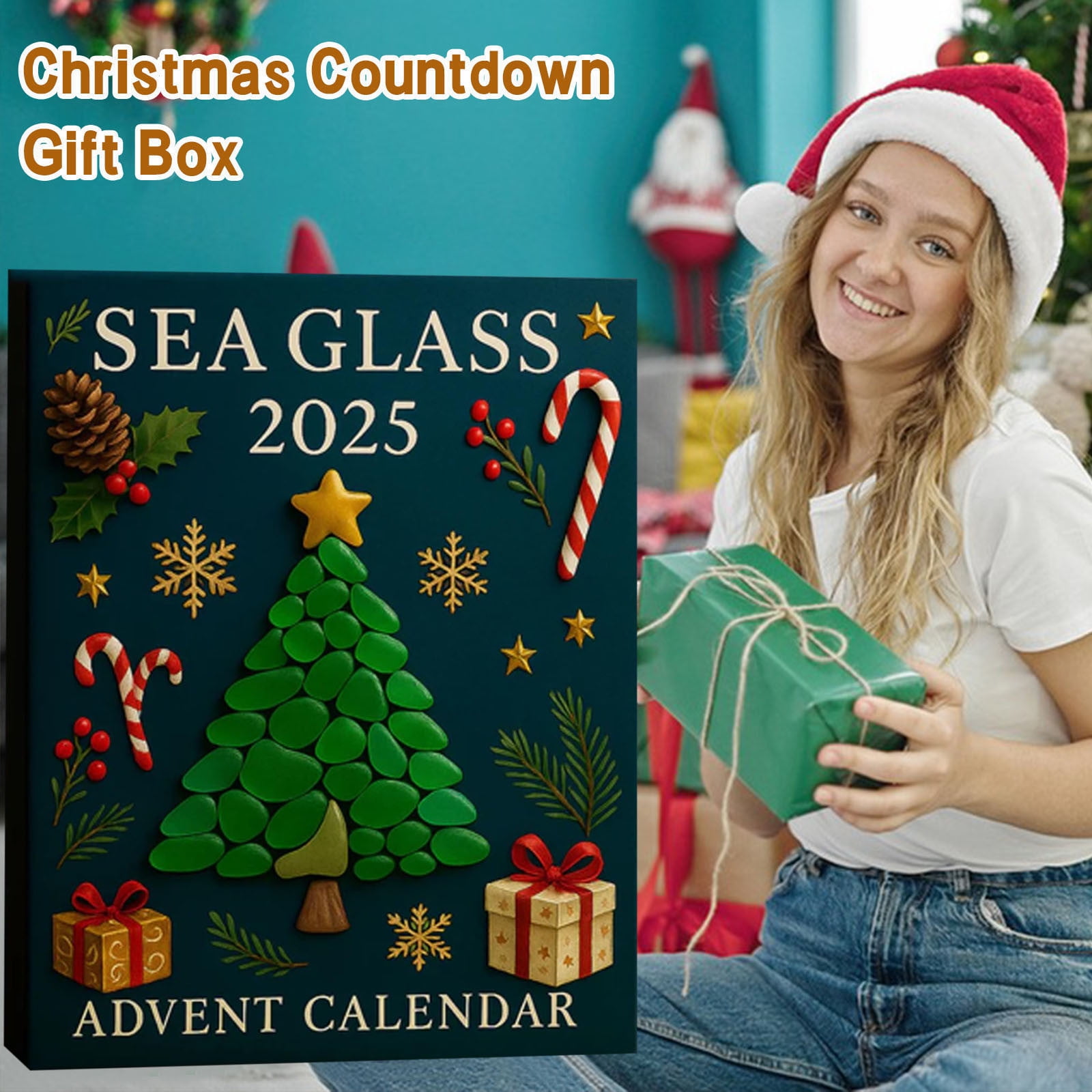 Sea Glass Descent Calendar 24 Day Ocean Themed Countdown Set Miniature ...
