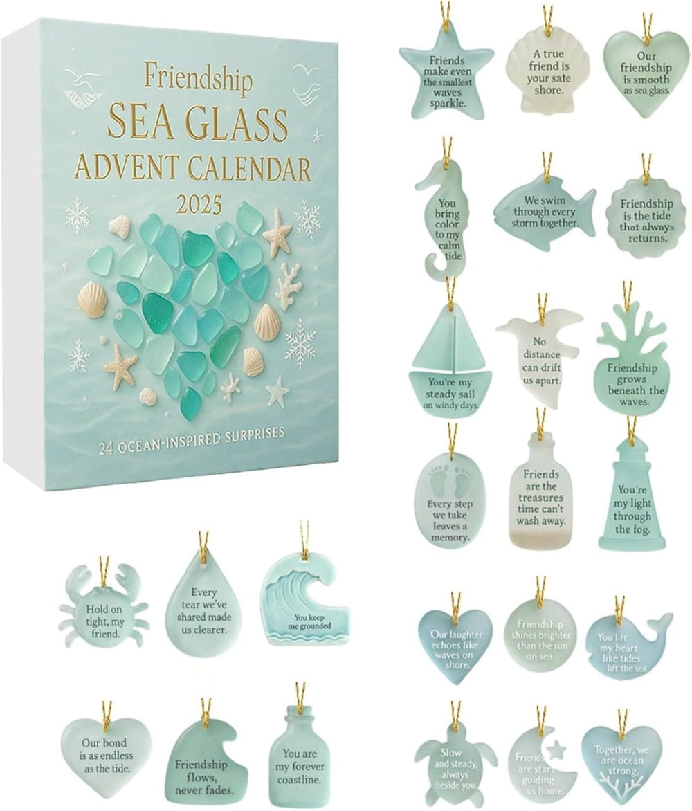 Sea Glass Marine Life Advent Calendar 2025,24 Day Ocean-Inspired ...