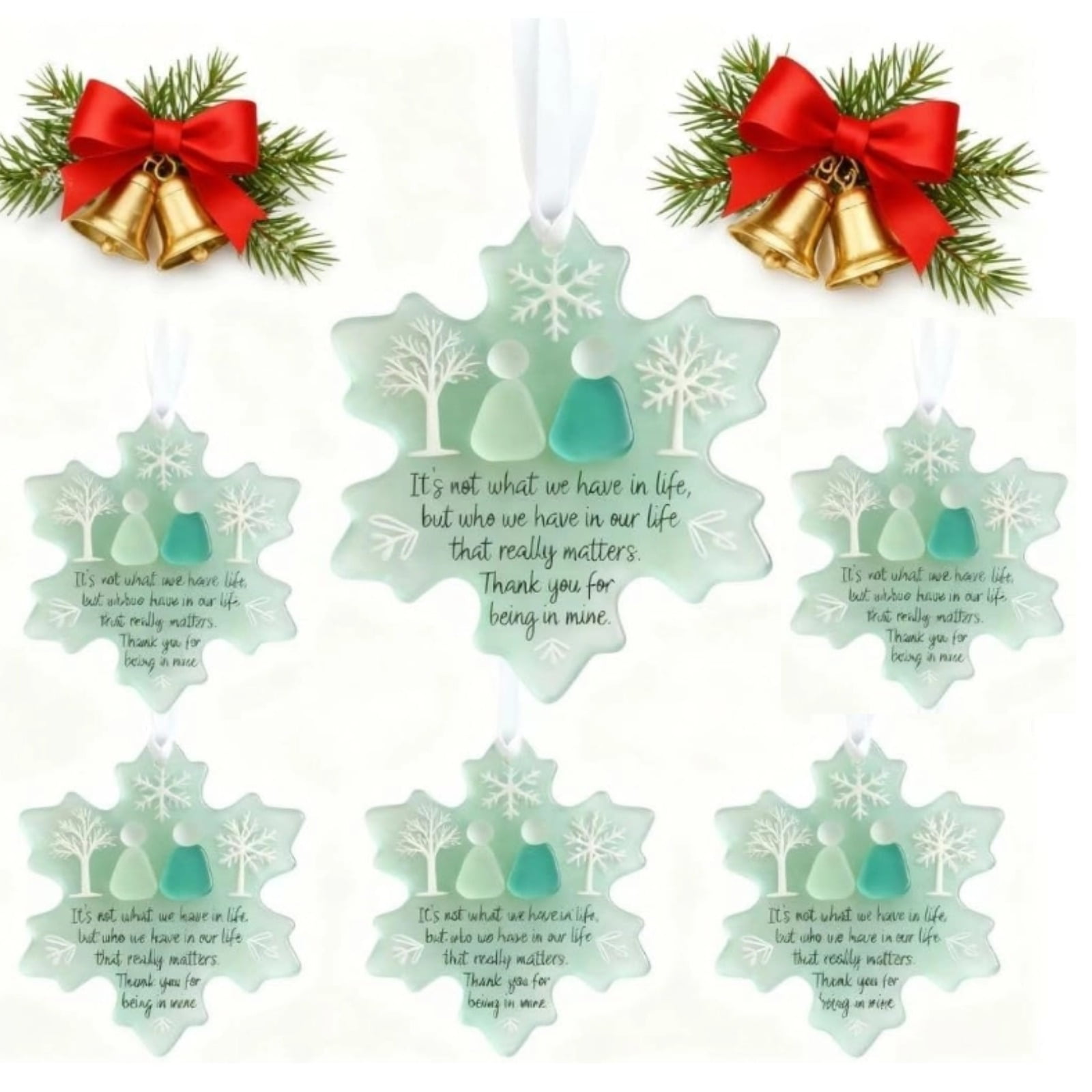 Sea Glass Ornaments, It's Not What We Have in Life, Snowflake Sea Glass ...