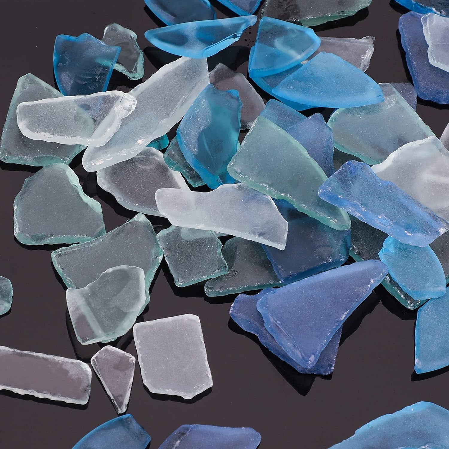Sea Glass Pieces,Bexikou 60 Pcs Assorted Colored Sea Glass, Blue and ...