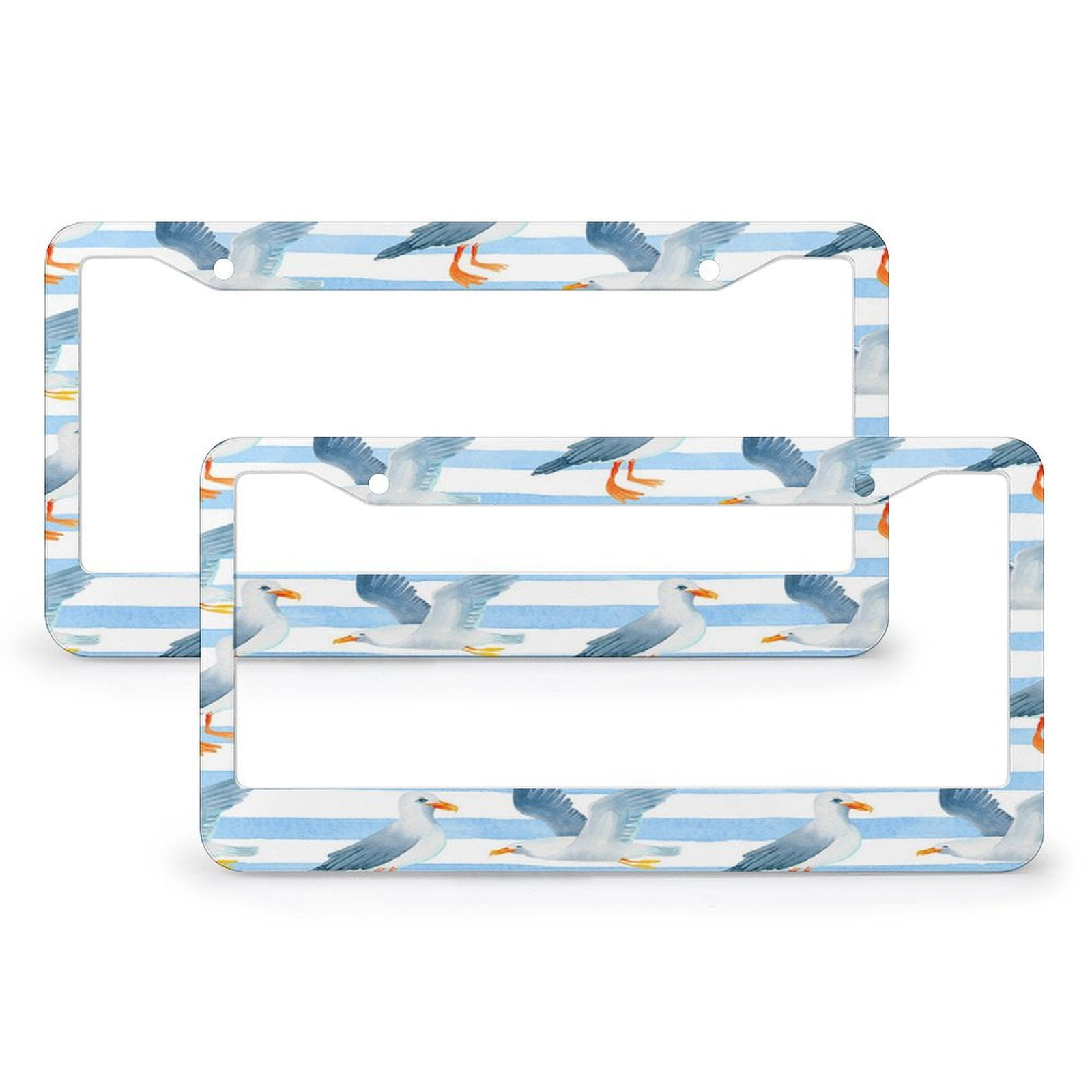 Sea Gull Sea Bird Stripe License Plate Frame - 2 Pack Tags Frames ...